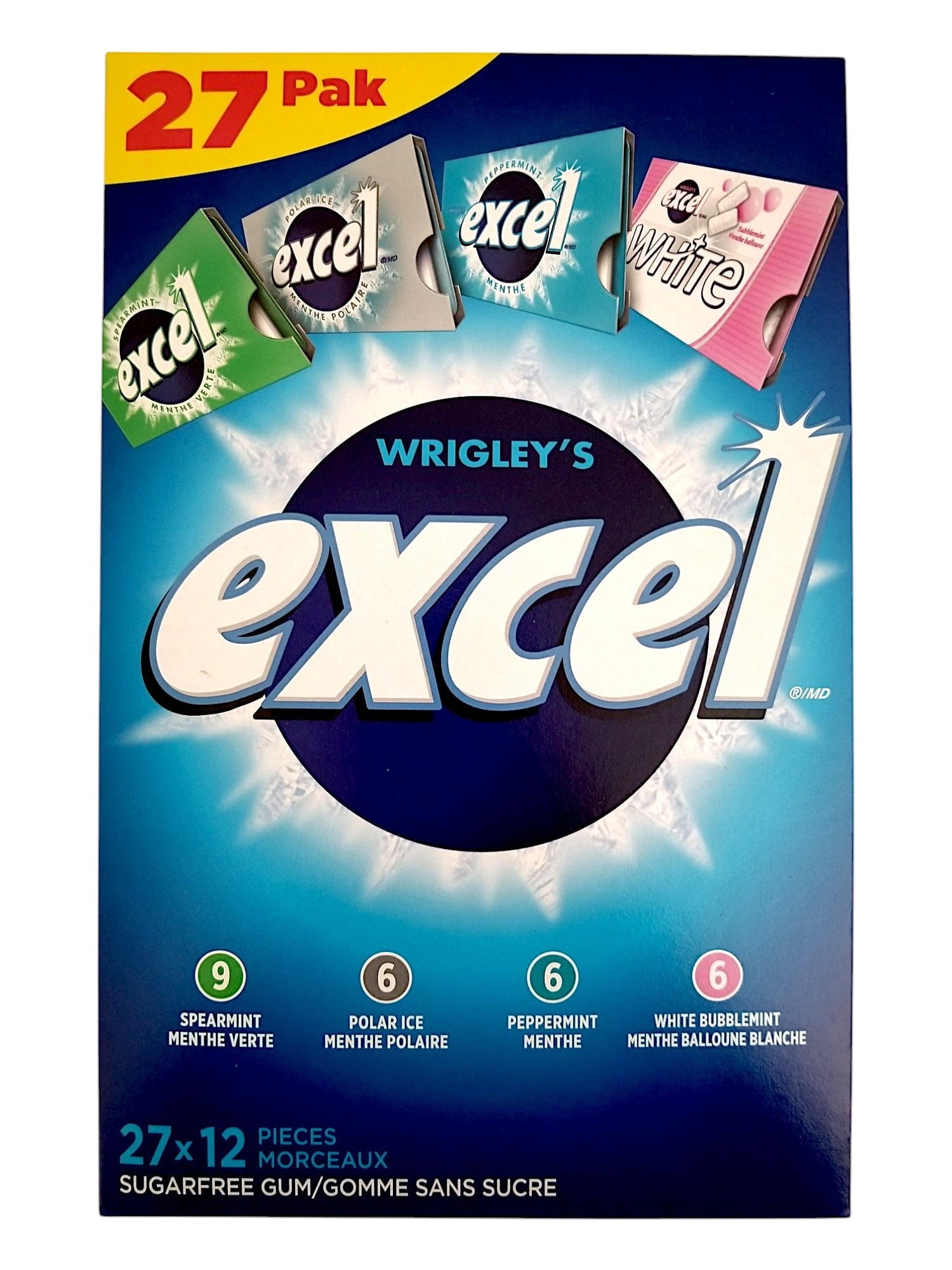 Excel Sugar-Free Gum, Variety Pack 27x12pc/324-Pieces - Walmart.com