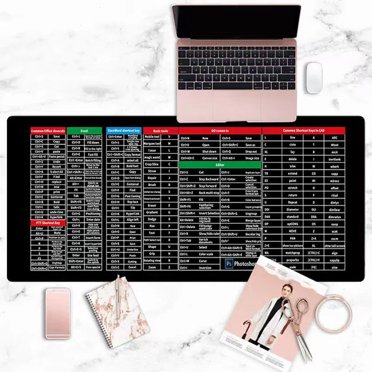 Large Keyboard Shortcut Mouse Pad, Office/Excel/Word Shortcuts Cheat ...