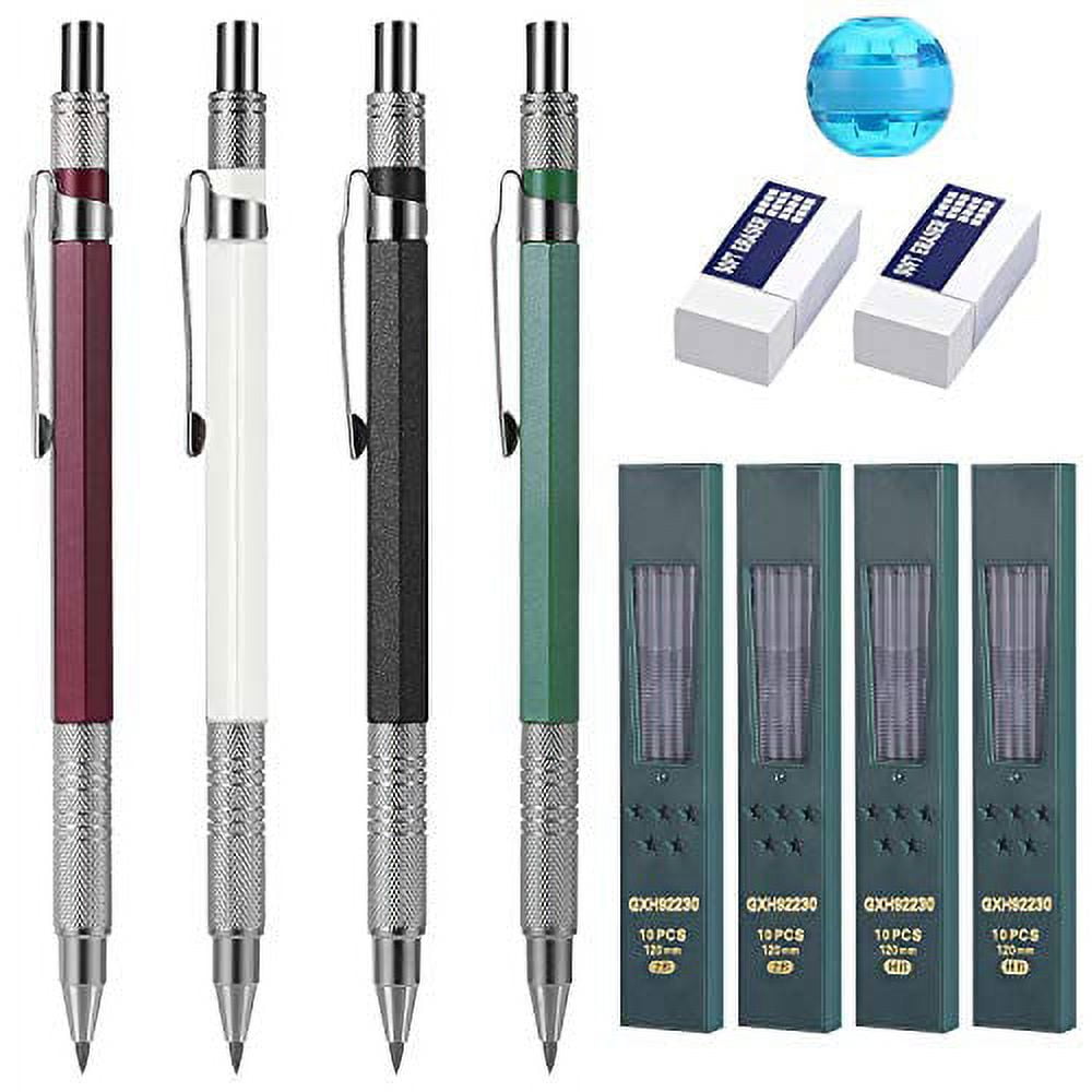 ExcelFu 11 Pieces 2.0 mm Mechanical Pencil Set, 4 Pieces Automatic ...