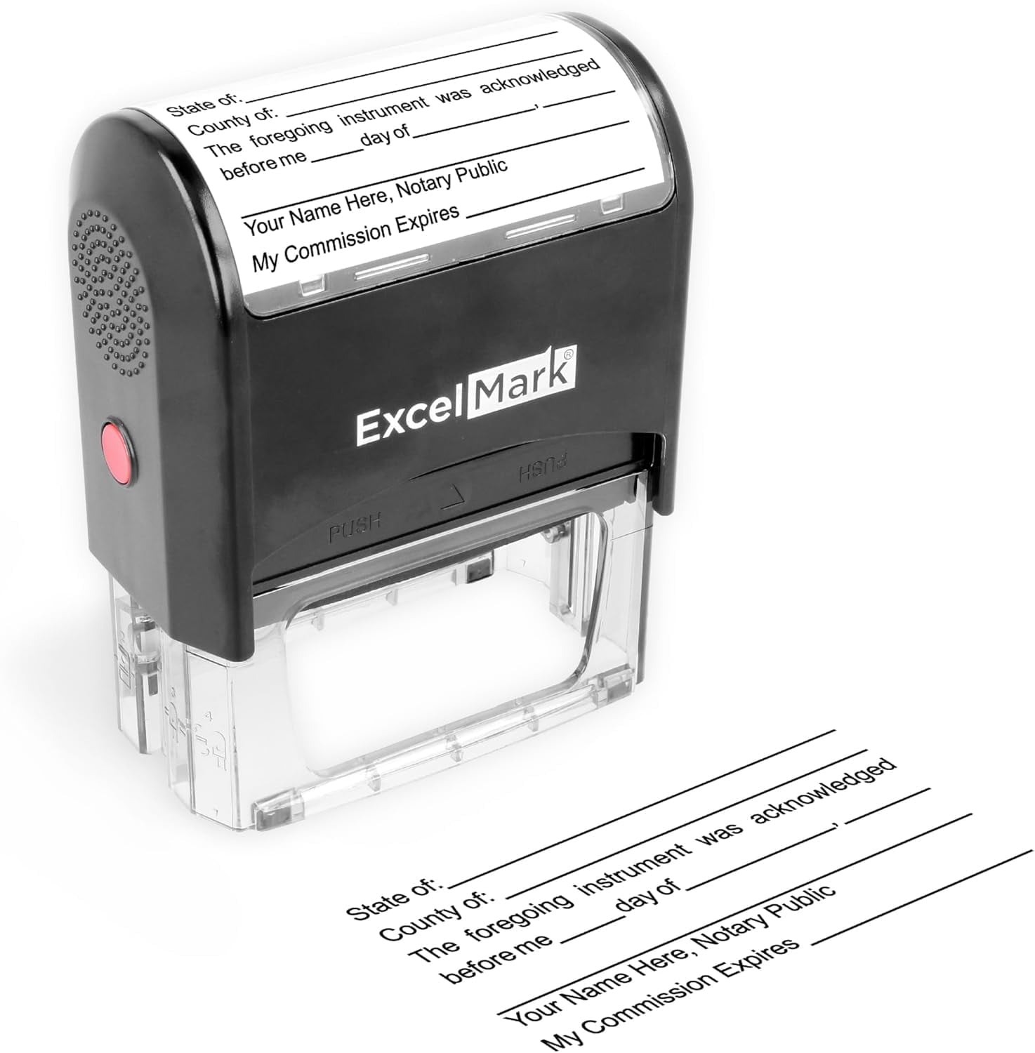 ExcelMark Notary Acknowledgement Stamp - Black Ink - Walmart.com