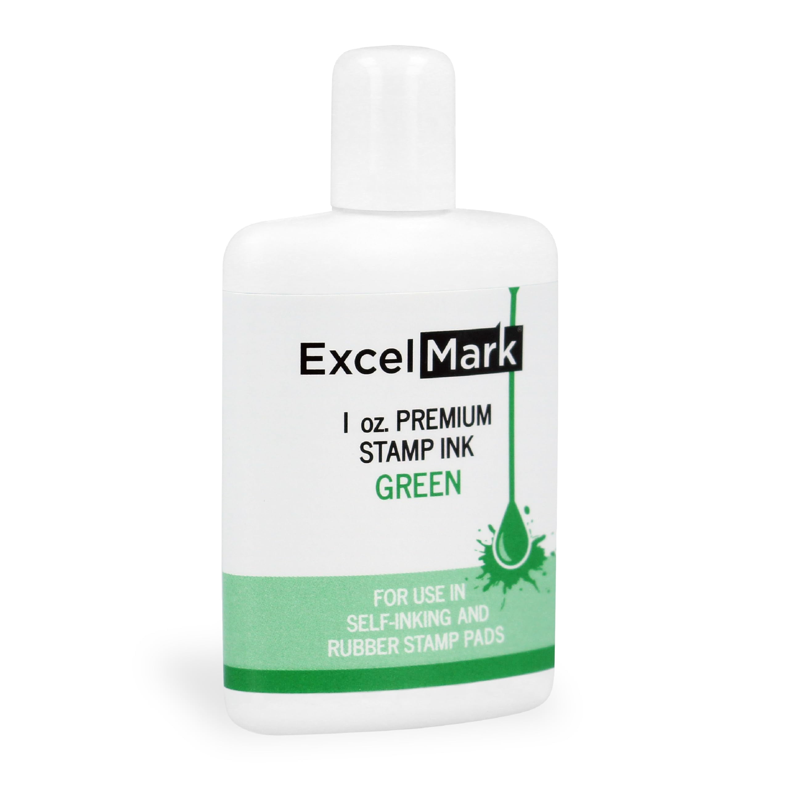 ExcelMark Premium Self-Inking Stamp Refill Ink - 1 oz. (Green ...