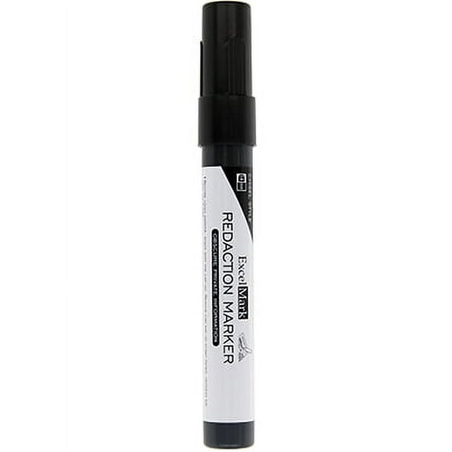 ExcelMark Security Redaction Marker with Fine Tip - Ideal for Blackout of Private Information (1 ...
