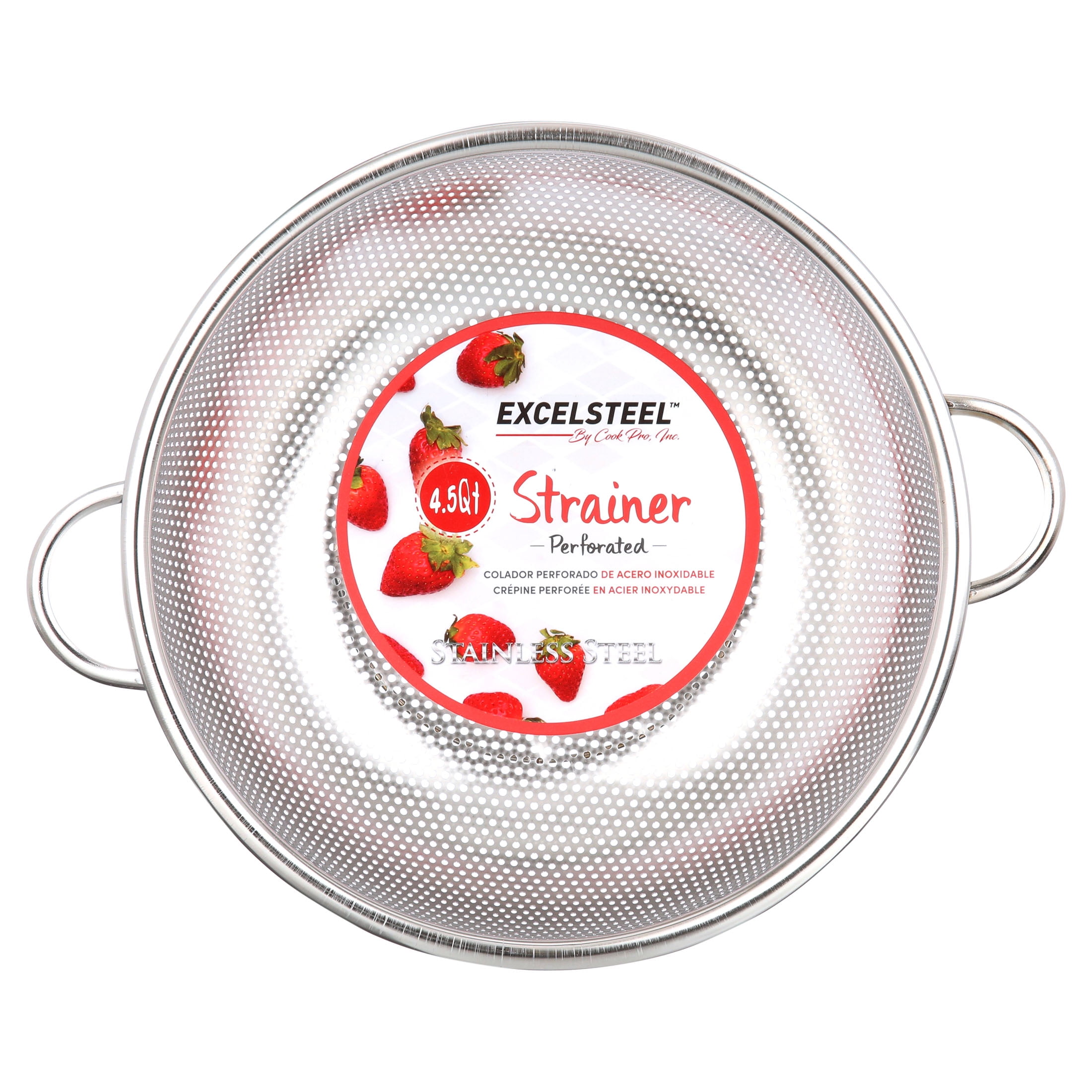 ExcelSteel- 4.5 Qt Stainless Steel Perforated Colander - Walmart.com