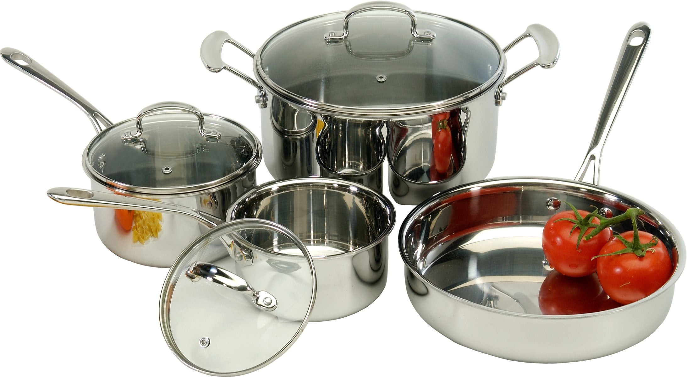 ExcelSteel Tri-Ply Cookware Set, 14 x 10 x 7.2 C80 - Walmart.com
