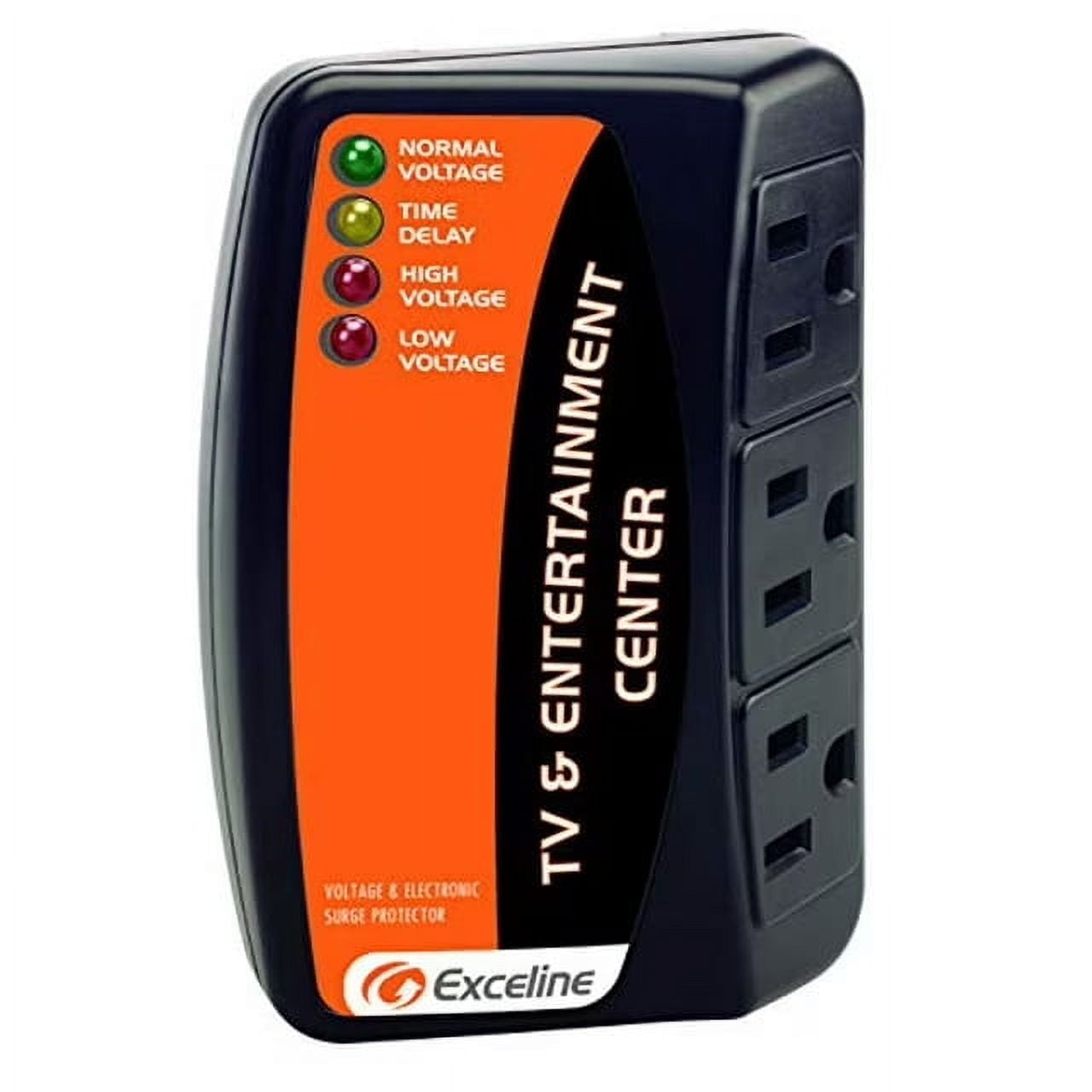 Exceline 3-Outlet Power Surge Protector for TV and Entertainment Center ...