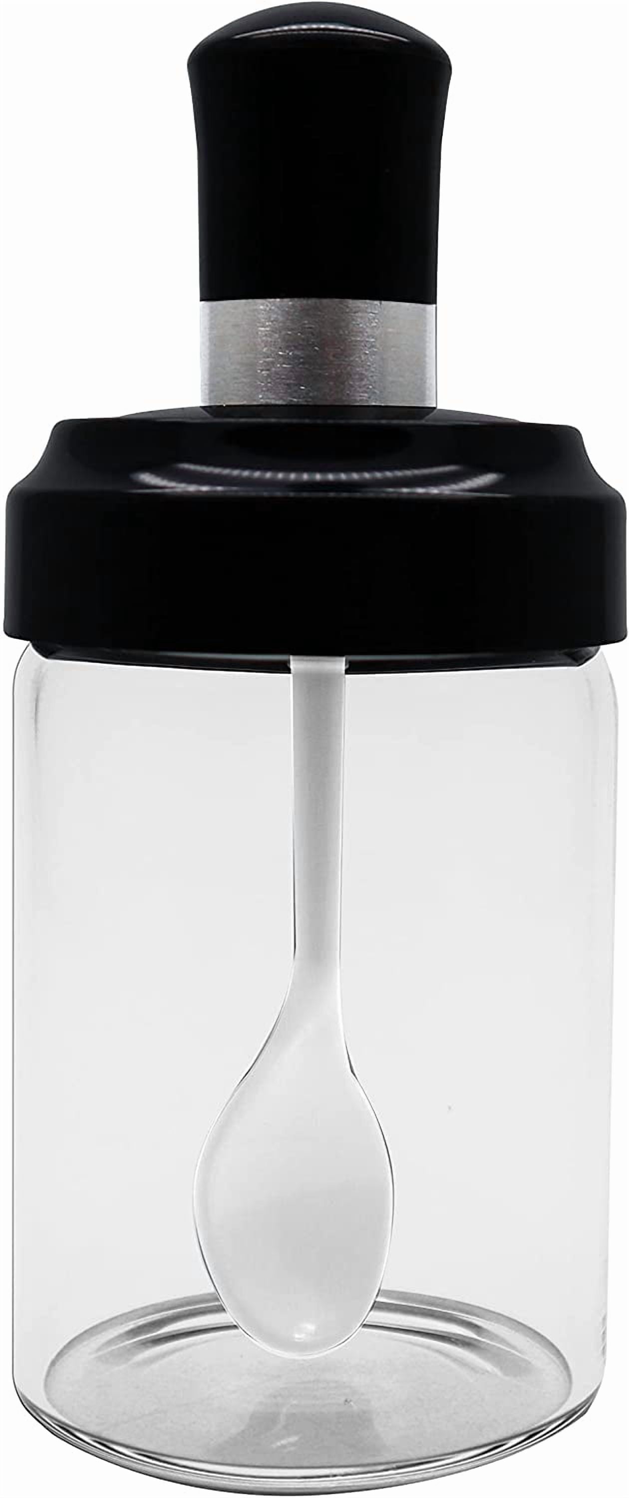 Excelity Condiment Pots with Spoon and Lid Clear Glass Containers Jars ...