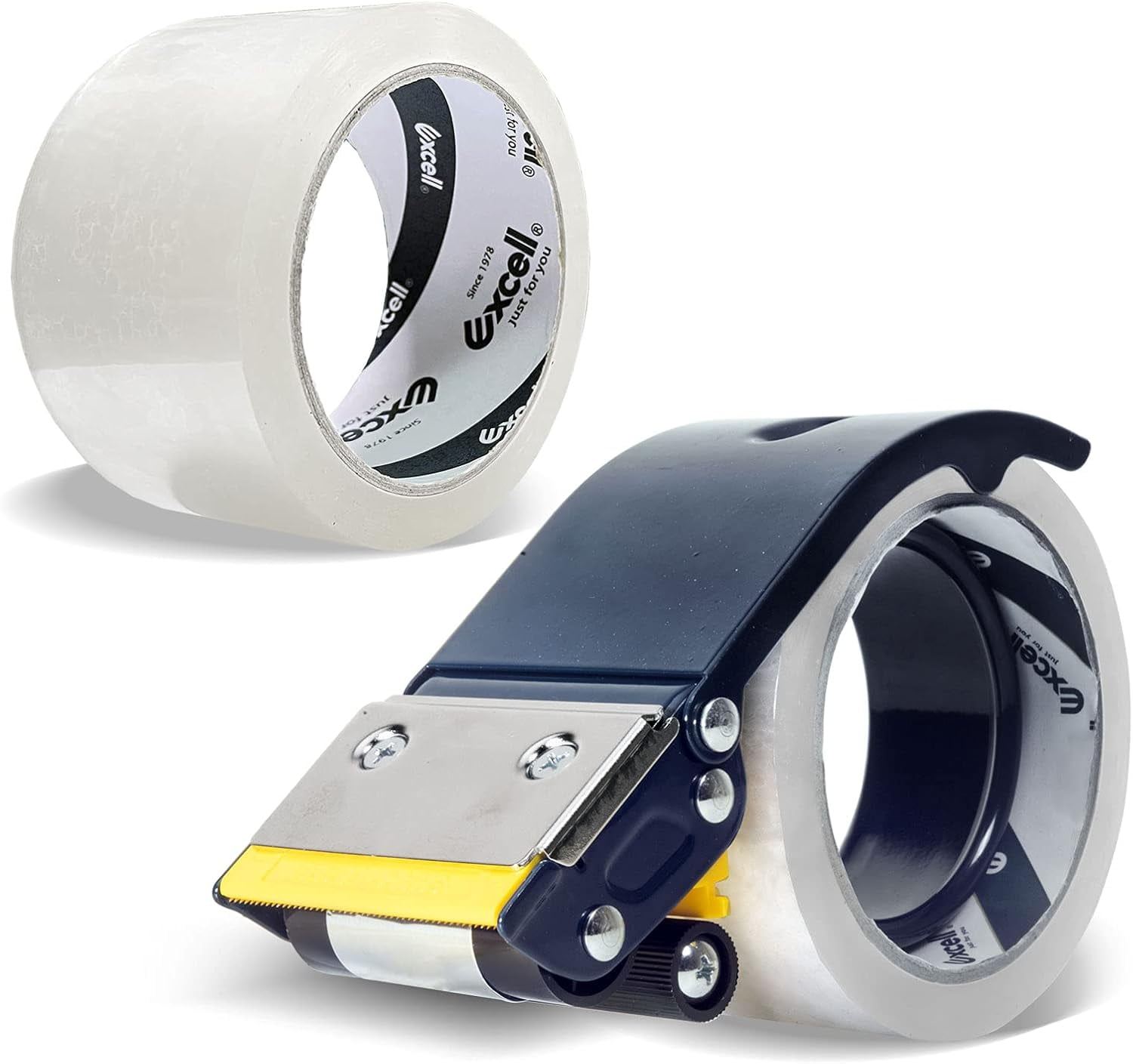 Excell Anti-Backflow Metal Packaging Tape Dispenser (2" Wide) with 2 ...
