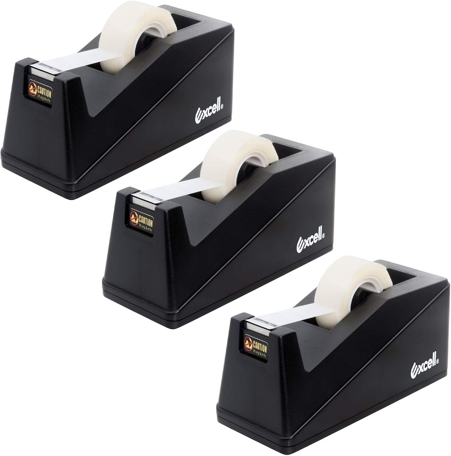 Excell Desk Tape Dispenser (1" core) with Non-Skid Base, Desktop Tape ...