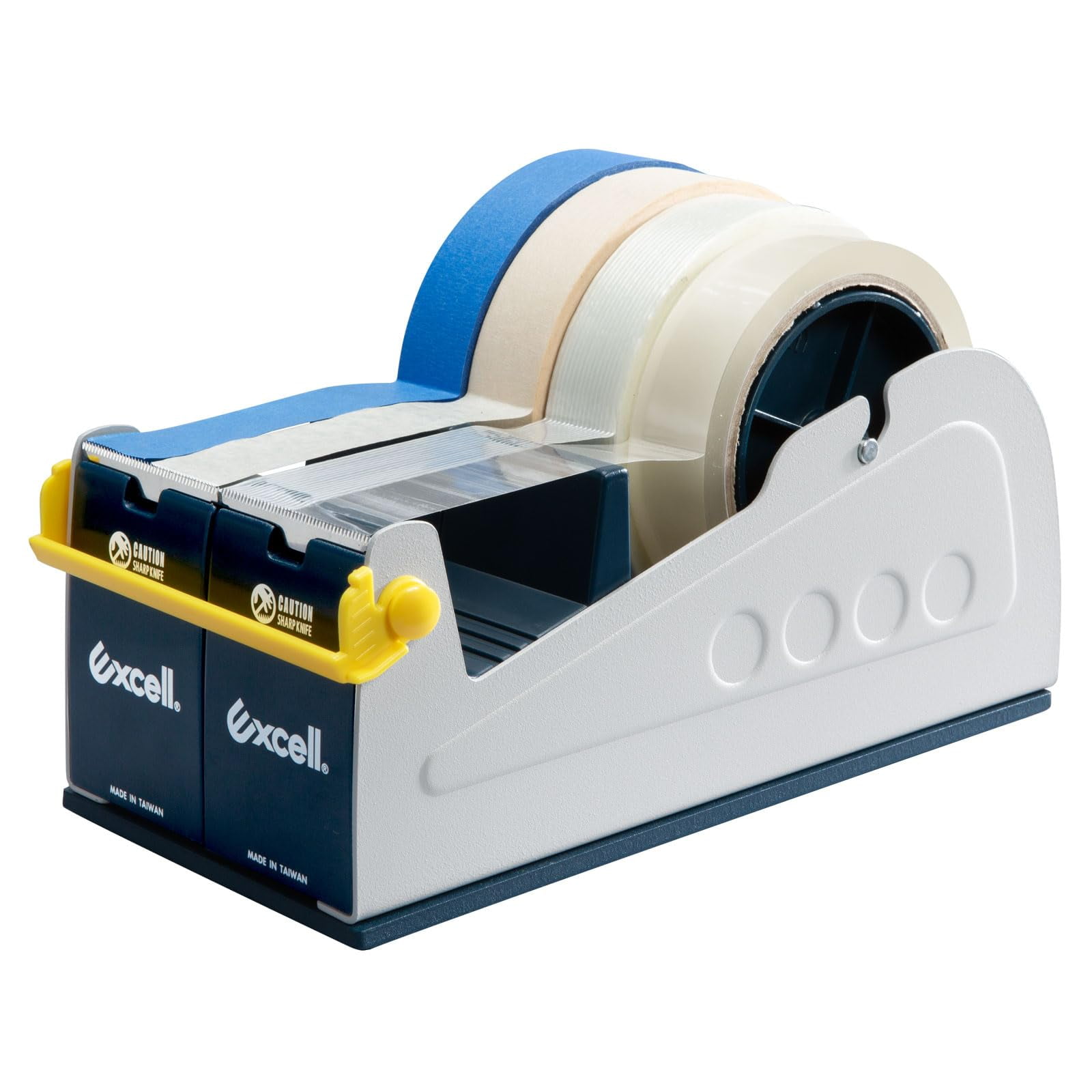 Excell ET-447 Heavy Duty Steel Desk Tape Dispenser (4" Wide) with ...