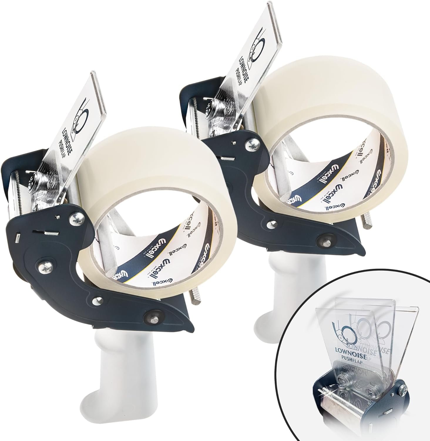 Excell Low Noise Packing Tape Dispenser, Tape Gun Fit 2 Inch Wide Tape ...