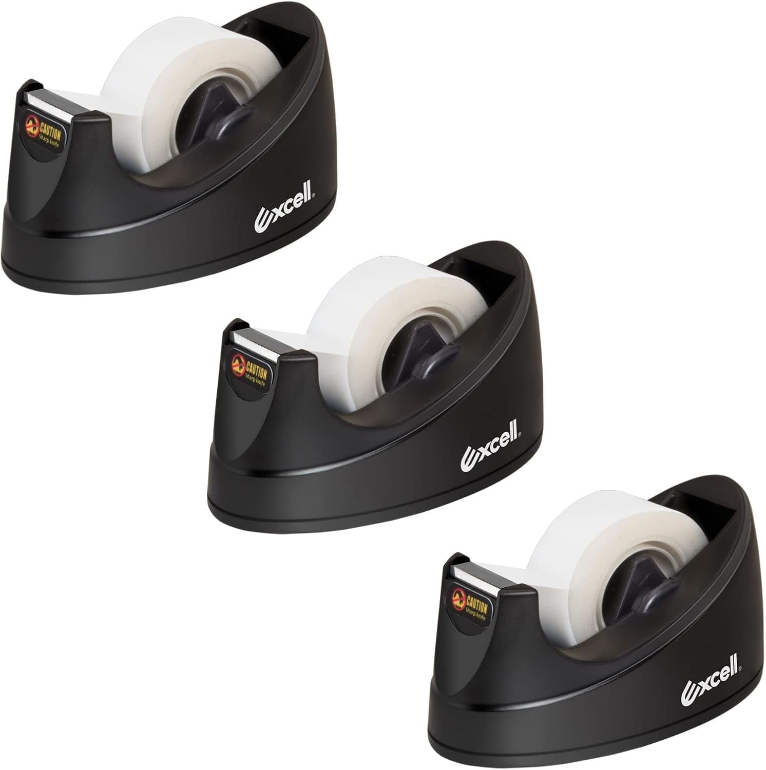 Excell Mini Desktop Tape Dispenser (1" core) with Adhesive Bottom, Easy ...