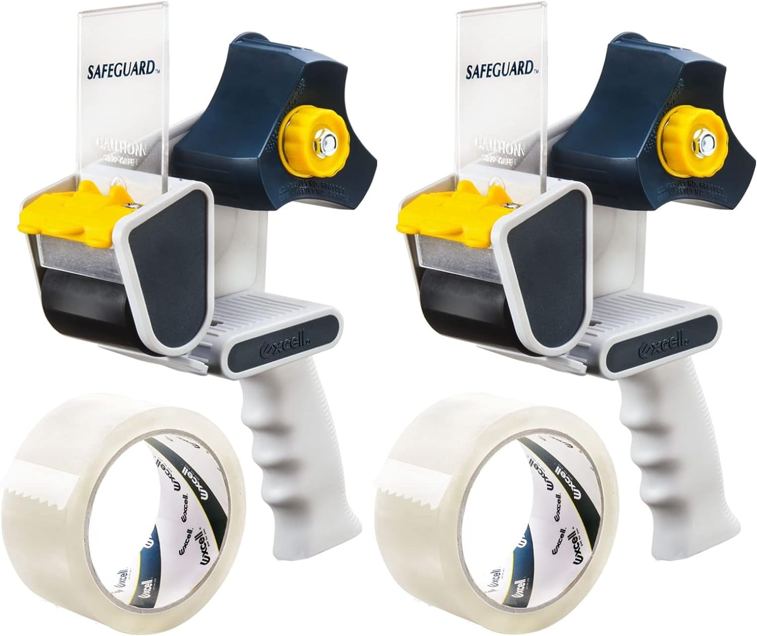 Excell Safeguard Packing Tape Dispenser, 2 Inch Wide Heavy Duty Tape ...