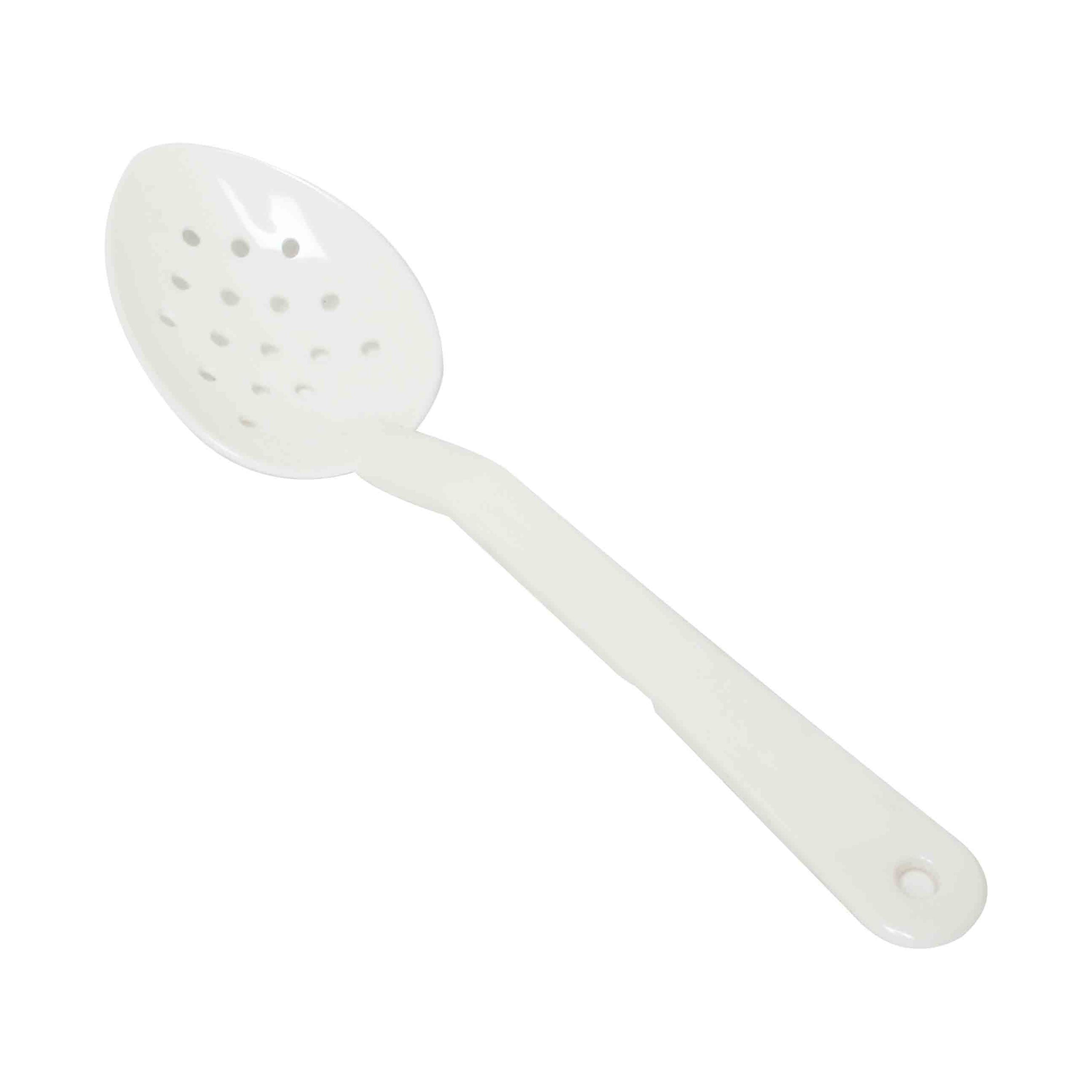 Excellante 11" serving spoon, perforated, polycarbonate, white, comes ...