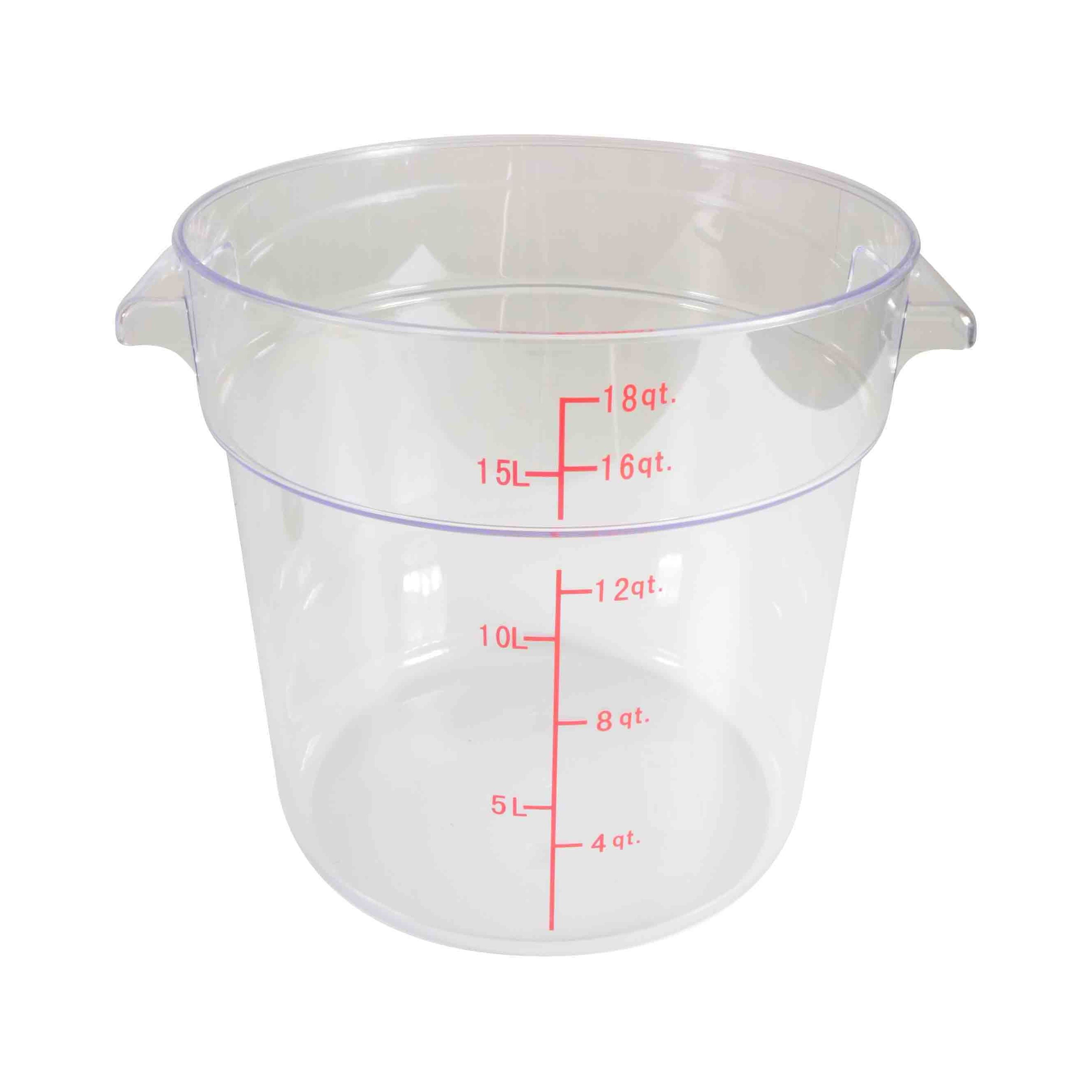 Excellante 18 quart round food storage container, polycarbonate, clear ...