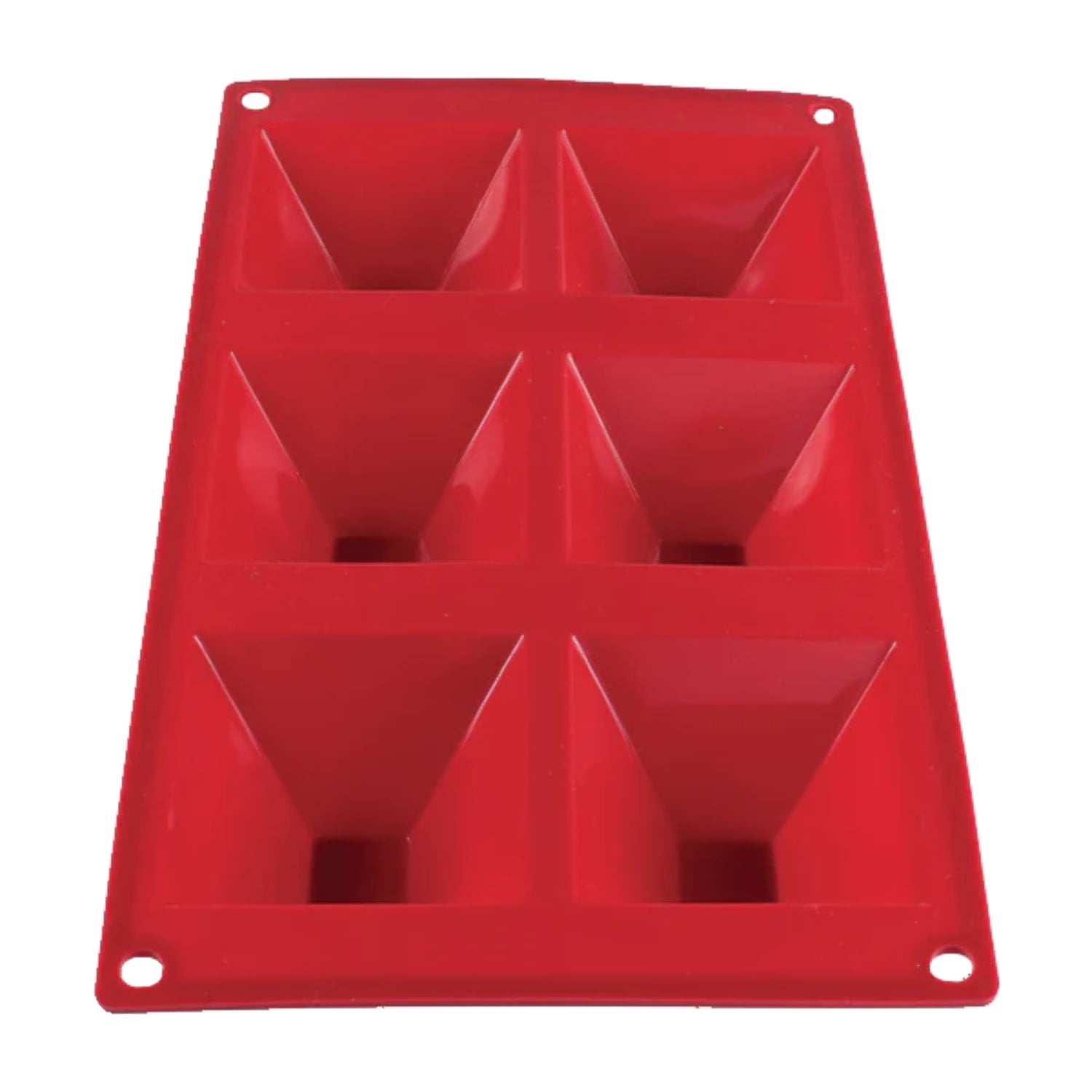 Excellante 3 Oz, Pyramid High Heat Silicone Baking Mold, 6 Cavities ...