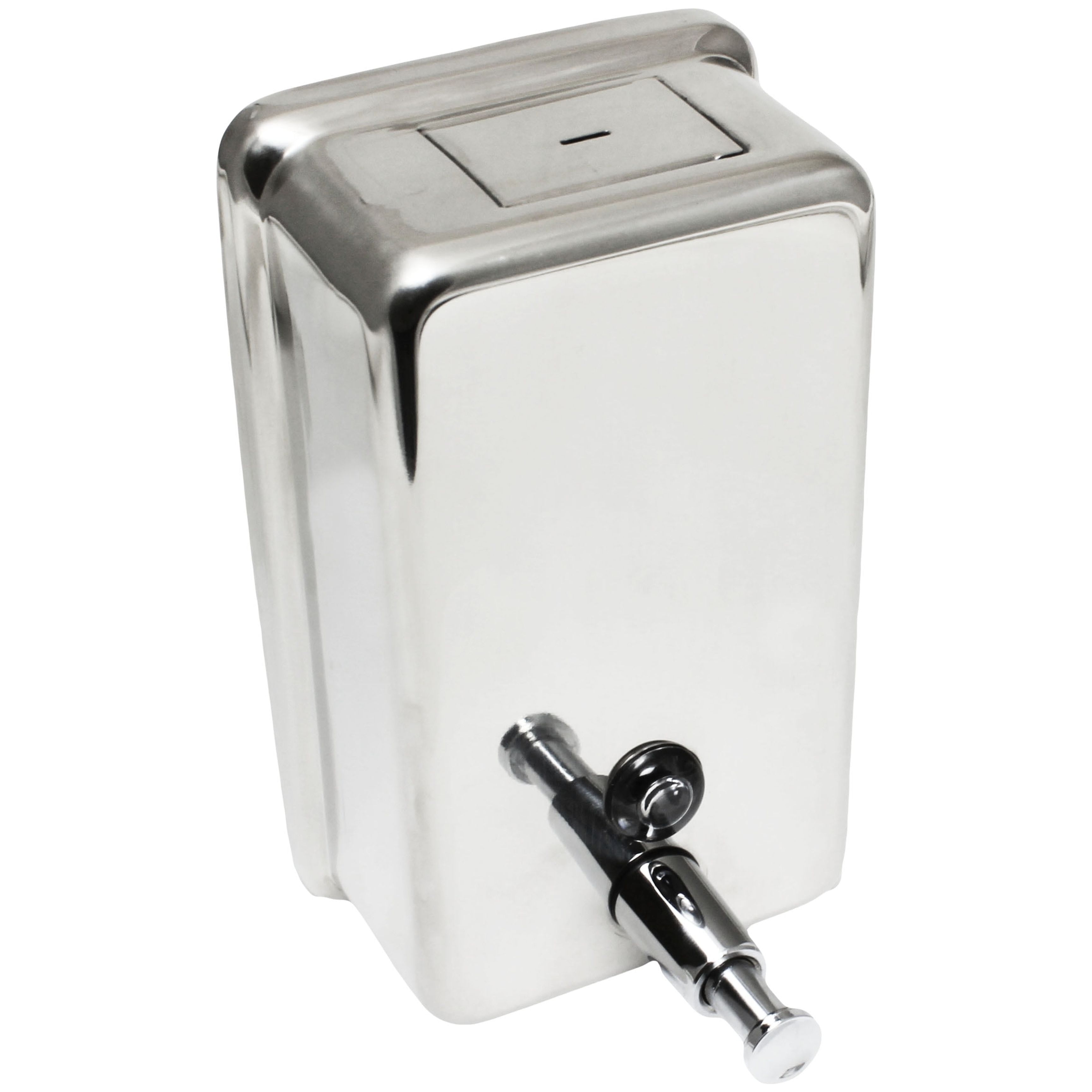 Excellante 40 oz vertical rectangular soap dispenser, 18/8 stainless ...
