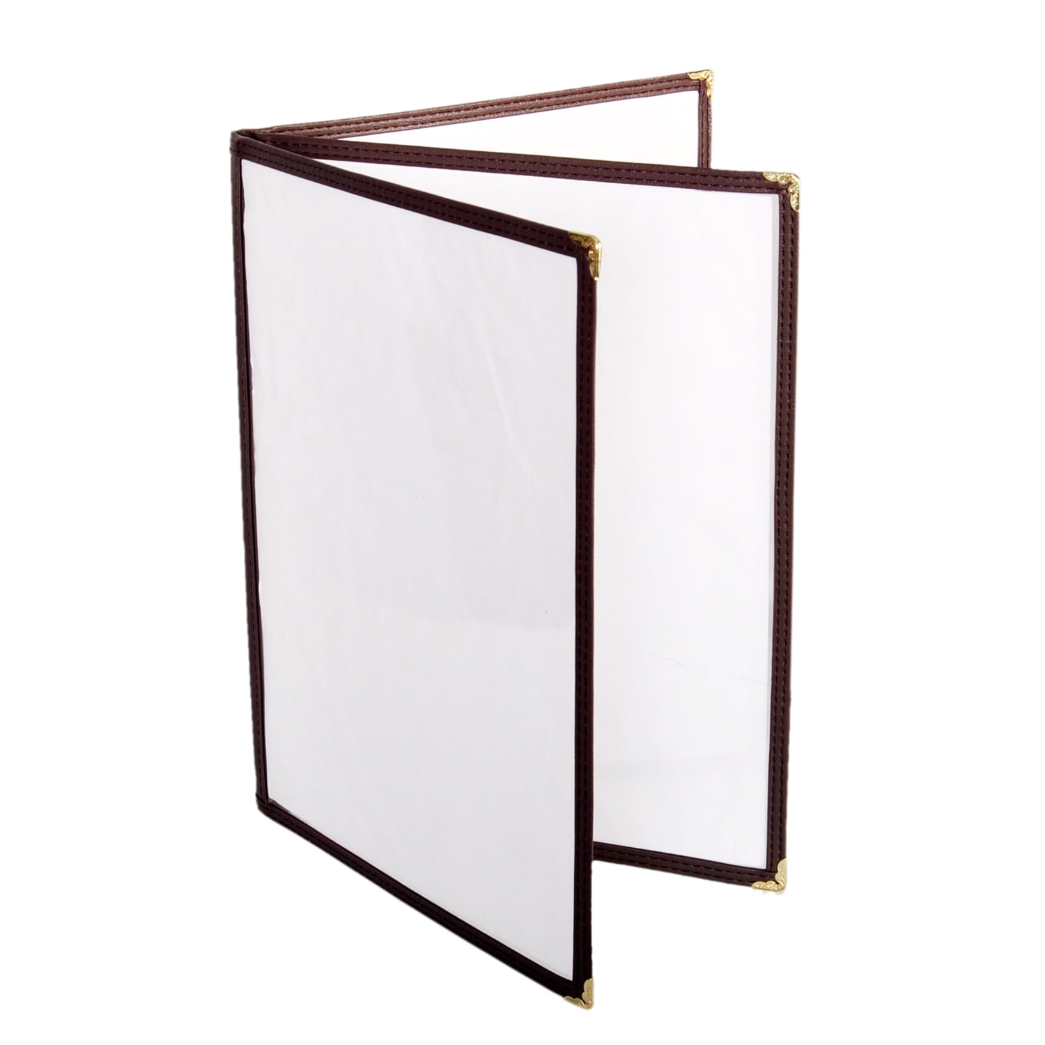 Excellante 8.5" x 11" 3 page book fold menu cover, brown, comes in each ...