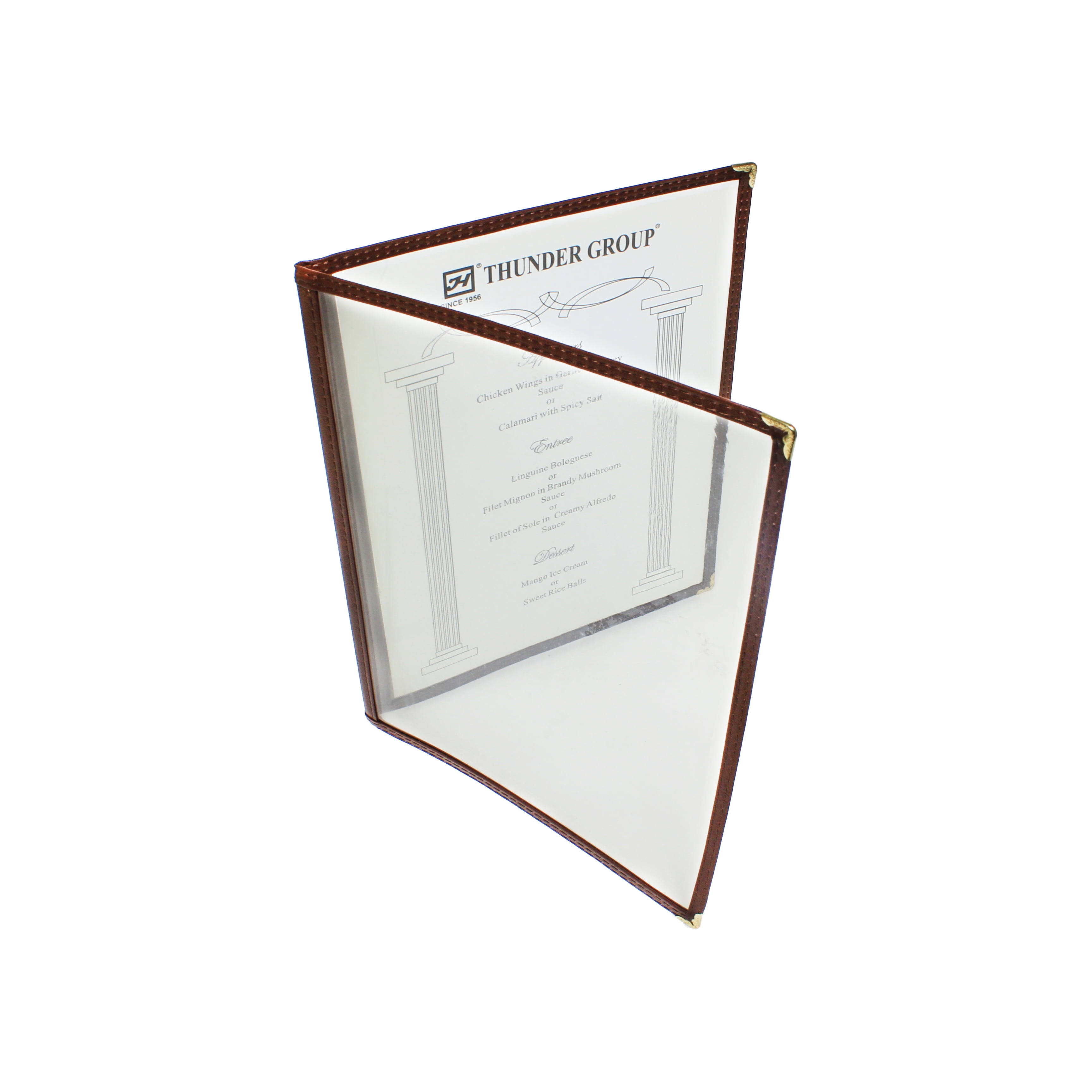 Excellante 8.5" x 11" double fold menu cover, brown, comes in each ...