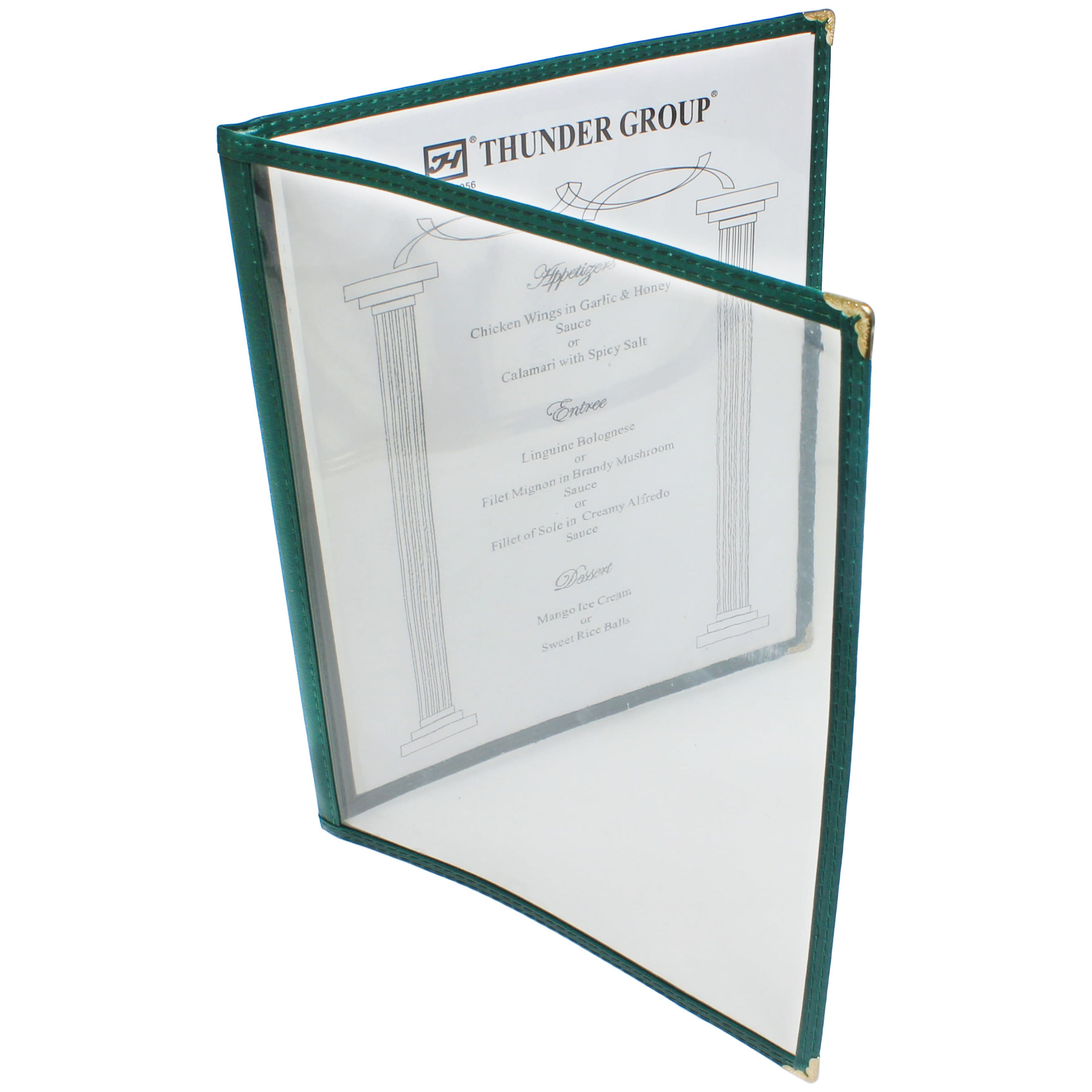 Excellante 8.5" x 11" double fold menu cover, green, comes in each ...