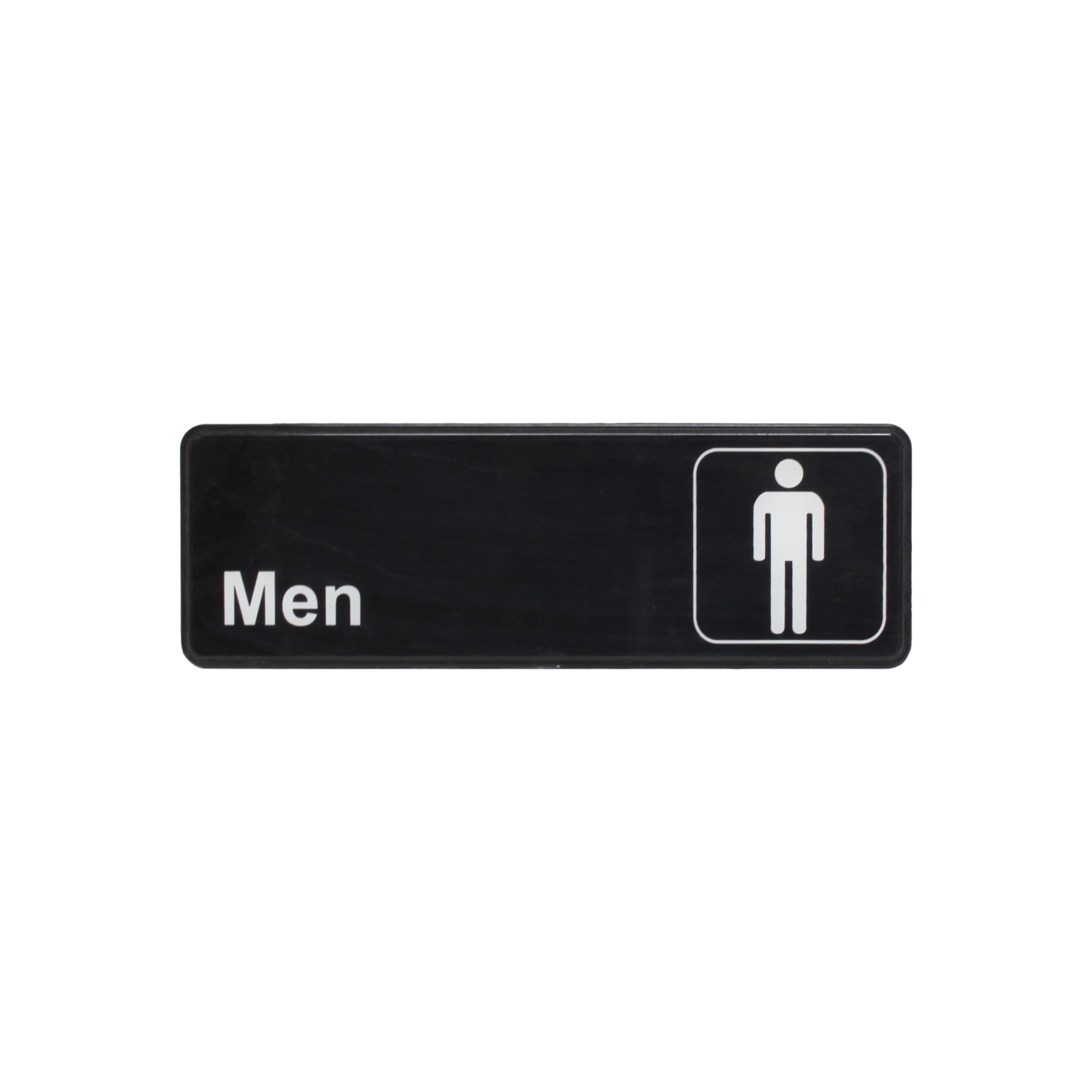 Excellante White on black 9 x 3 inch information sign with symbols ...