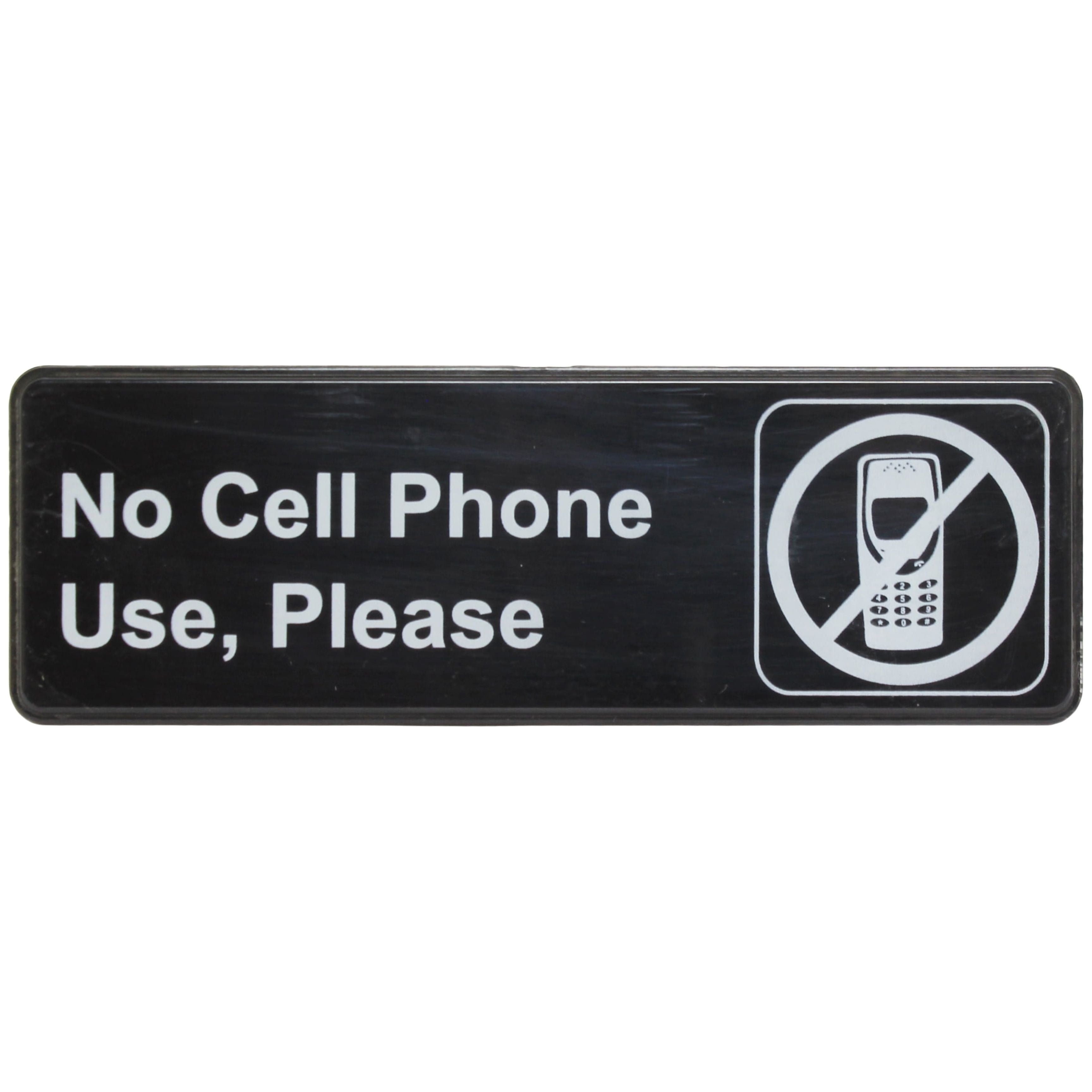 Excellante White on black 9 x 3 inch information sign with symbols - no ...