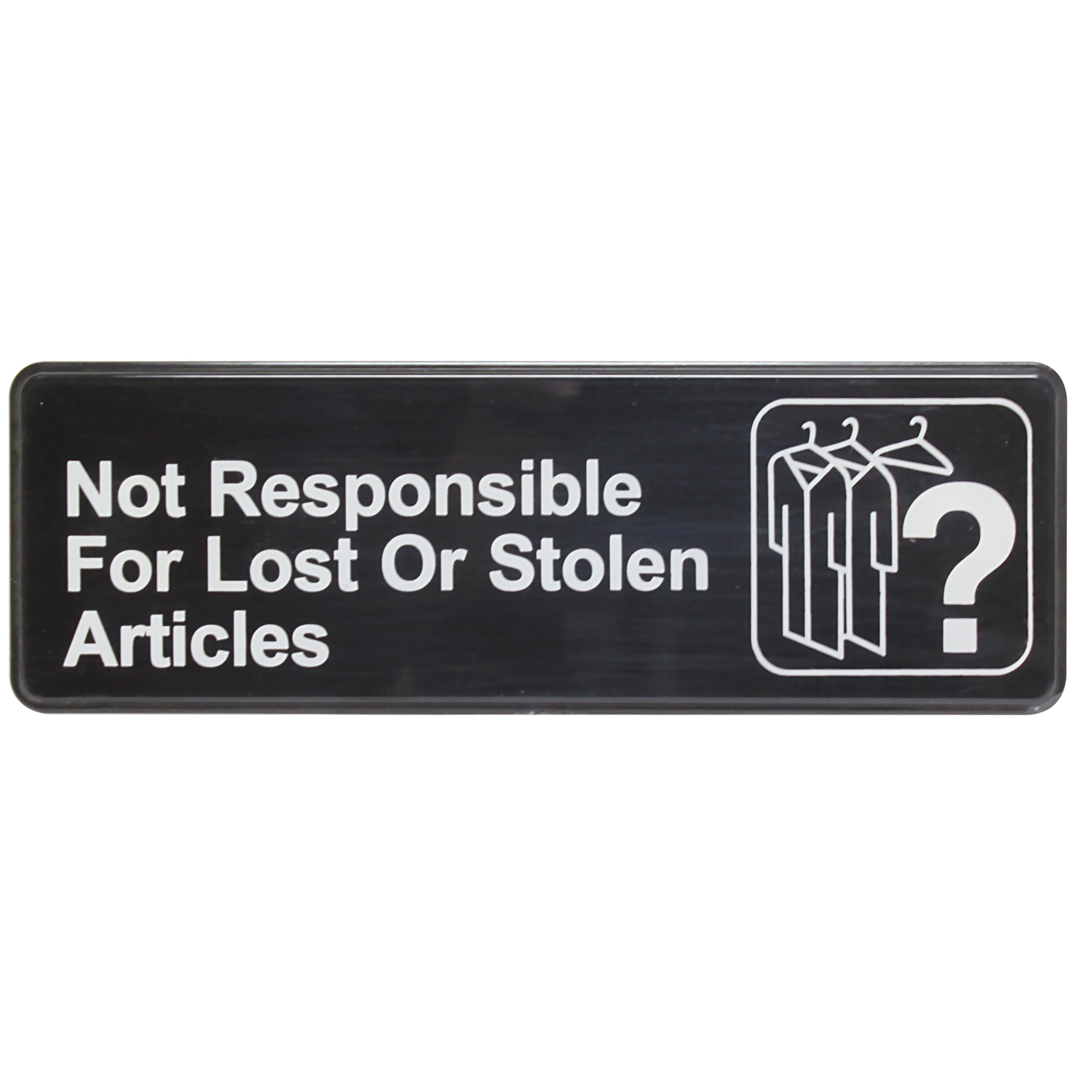 Excellante White on black 9 x 3 inch information sign with symbols ...