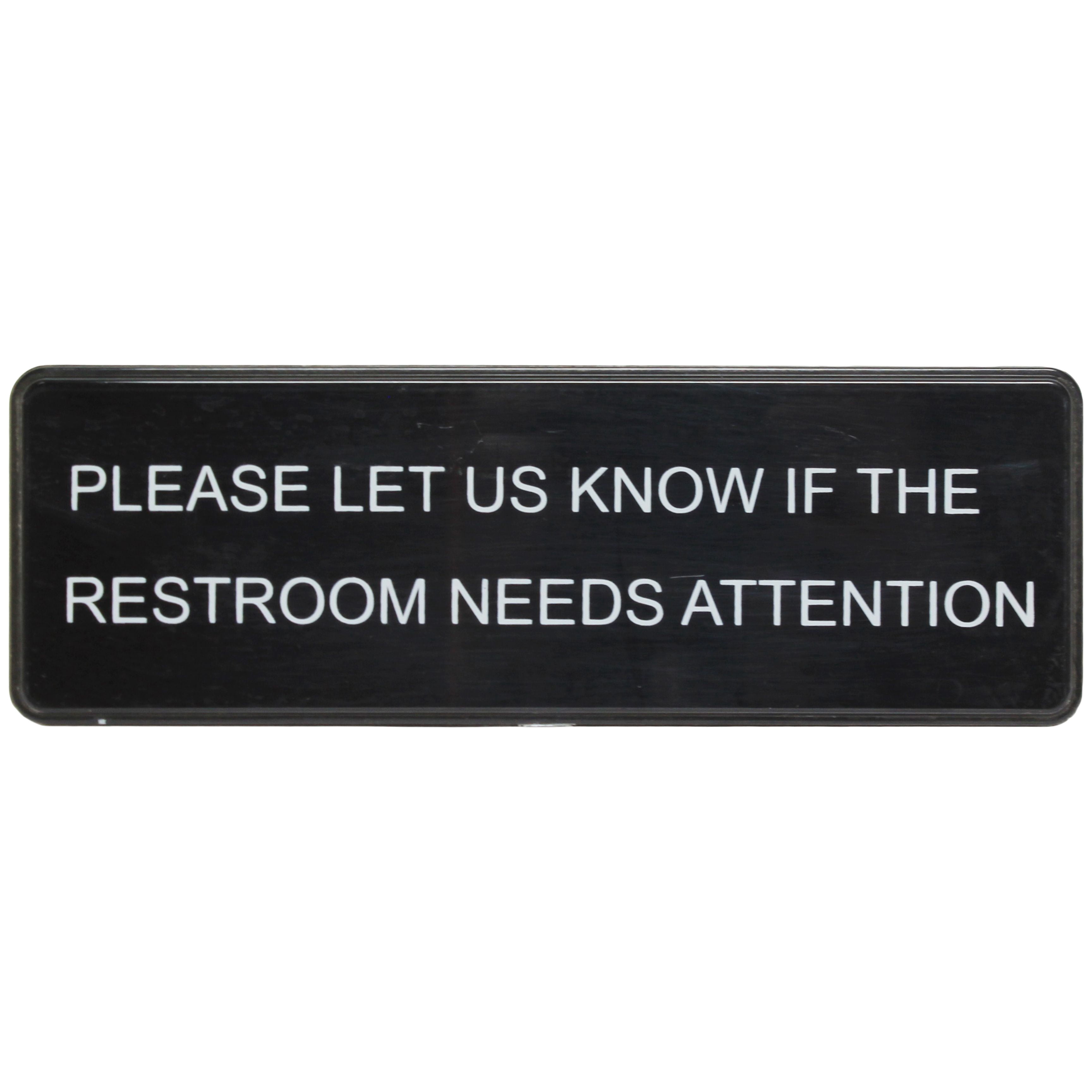 Excellante White on black 9 x 3 inch information sign with symbols ...