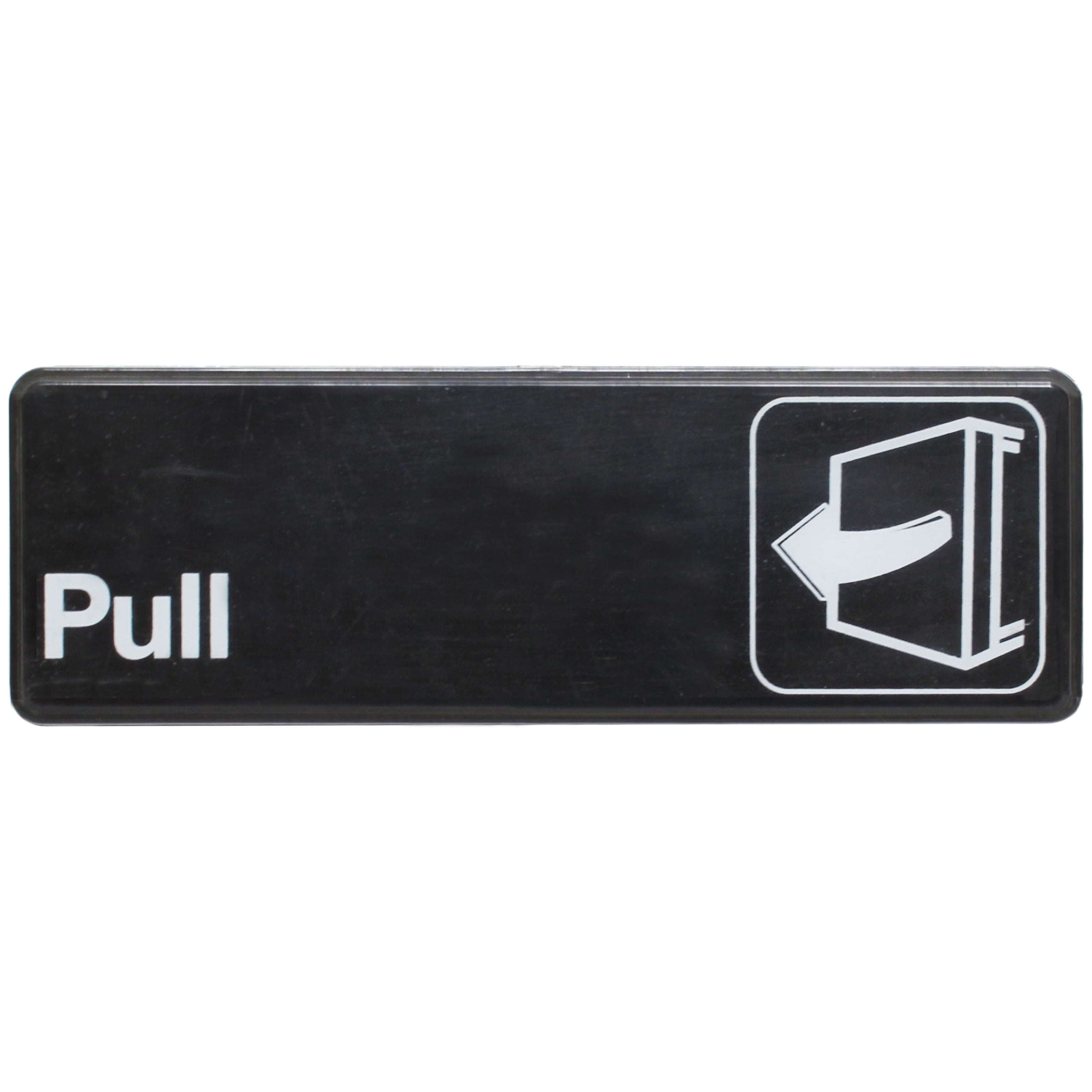 Excellante White on black 9 x 3 inch information sign with symbols ...