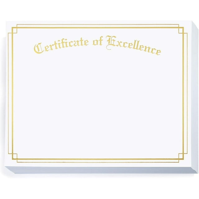 Excellence Border Specialty Certificates, 8 1/2 inch x 11 inch, 38lb ...
