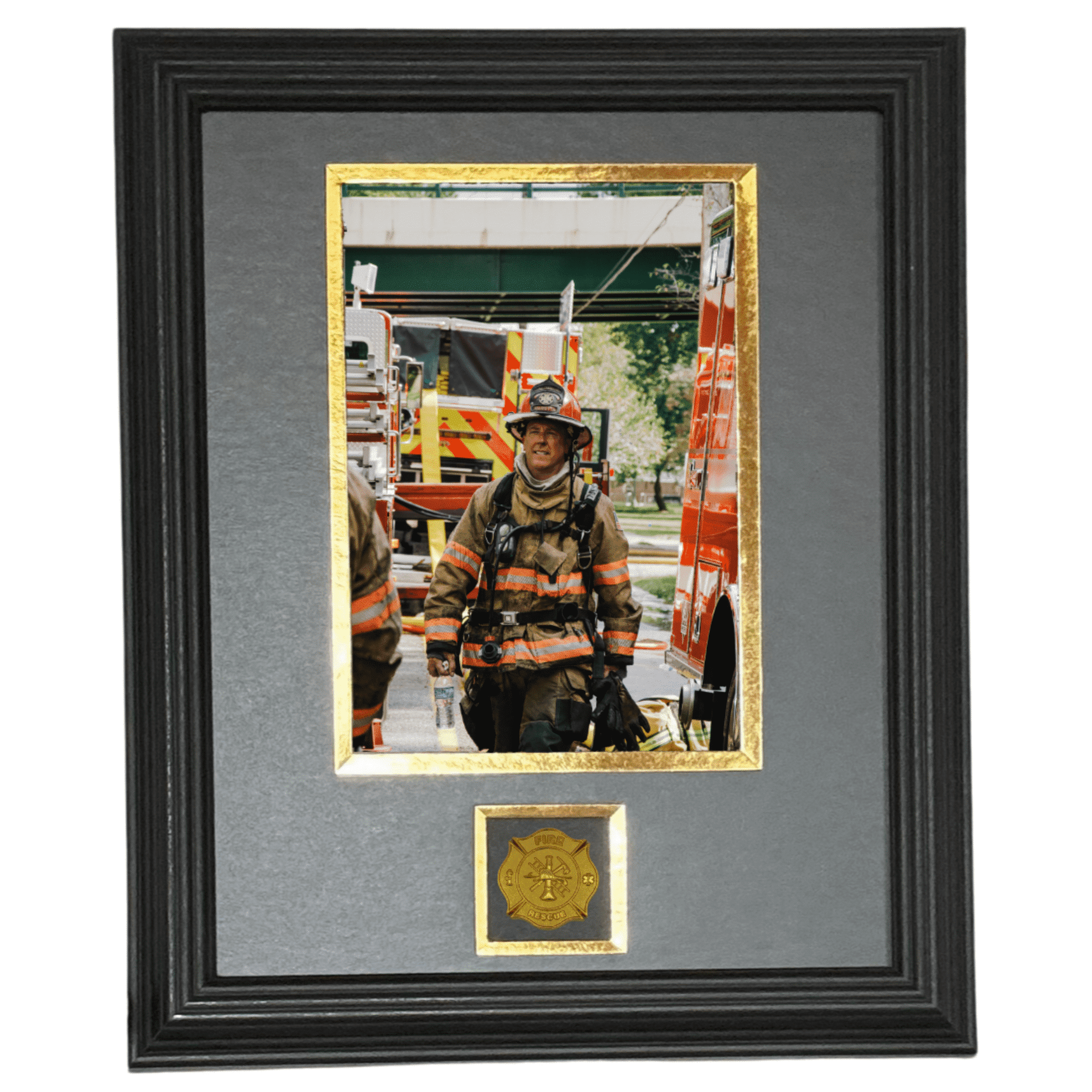 Excellence Firefighter Photo Frame, Contemporary Black 8" x 10" for 5 ...