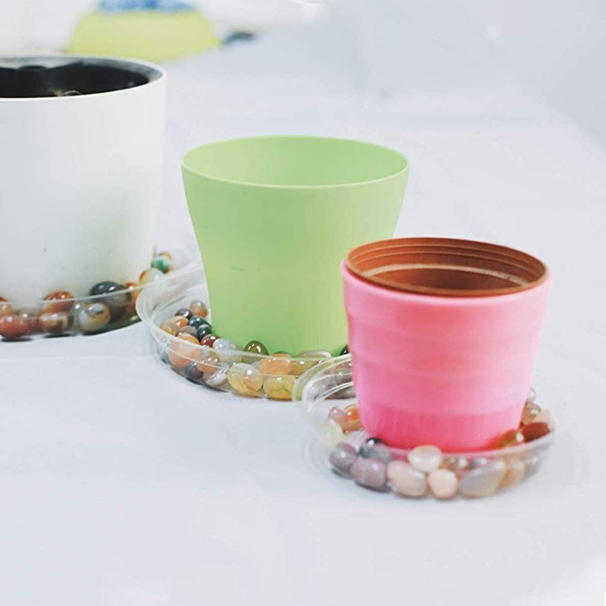 Excellent Durable Clear Plastic Plant Saucers Set - Perfect 6/8/10/12 ...