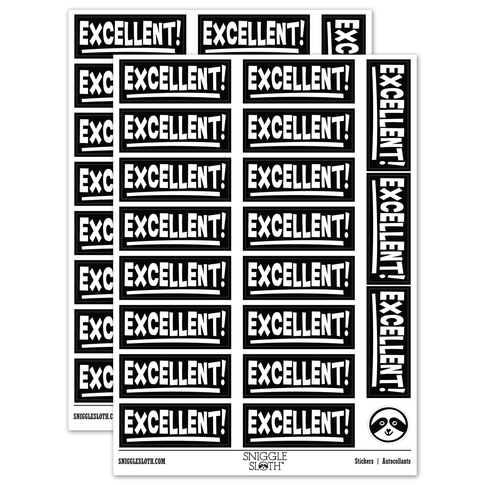 Excellent School Teacher Fun Sticker Set - Black - Matte Finish - 2.00 ...