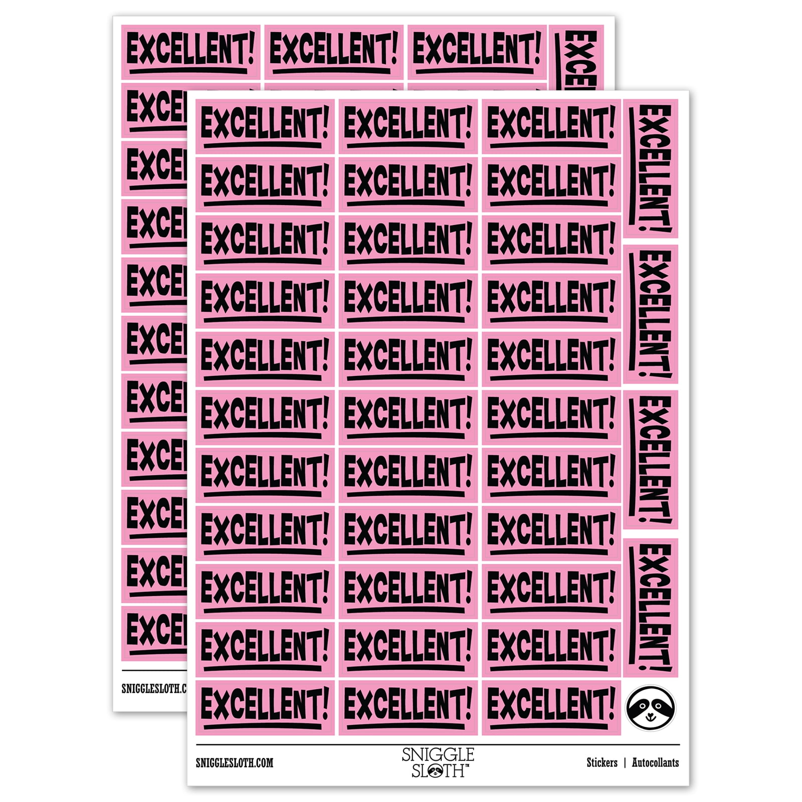 Excellent School Teacher Fun Sticker Set - Light Pink - Matte Finish ...