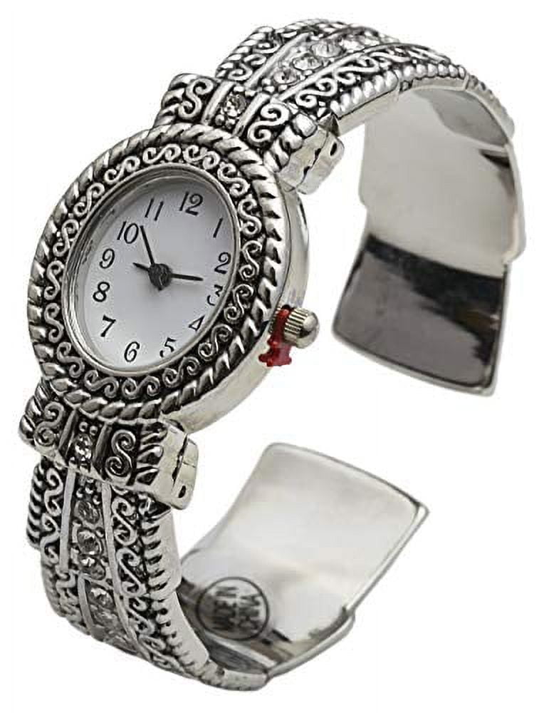 Excellent Watches- Gold-Tone Bangle Watch for Women's with Rhinestone ...