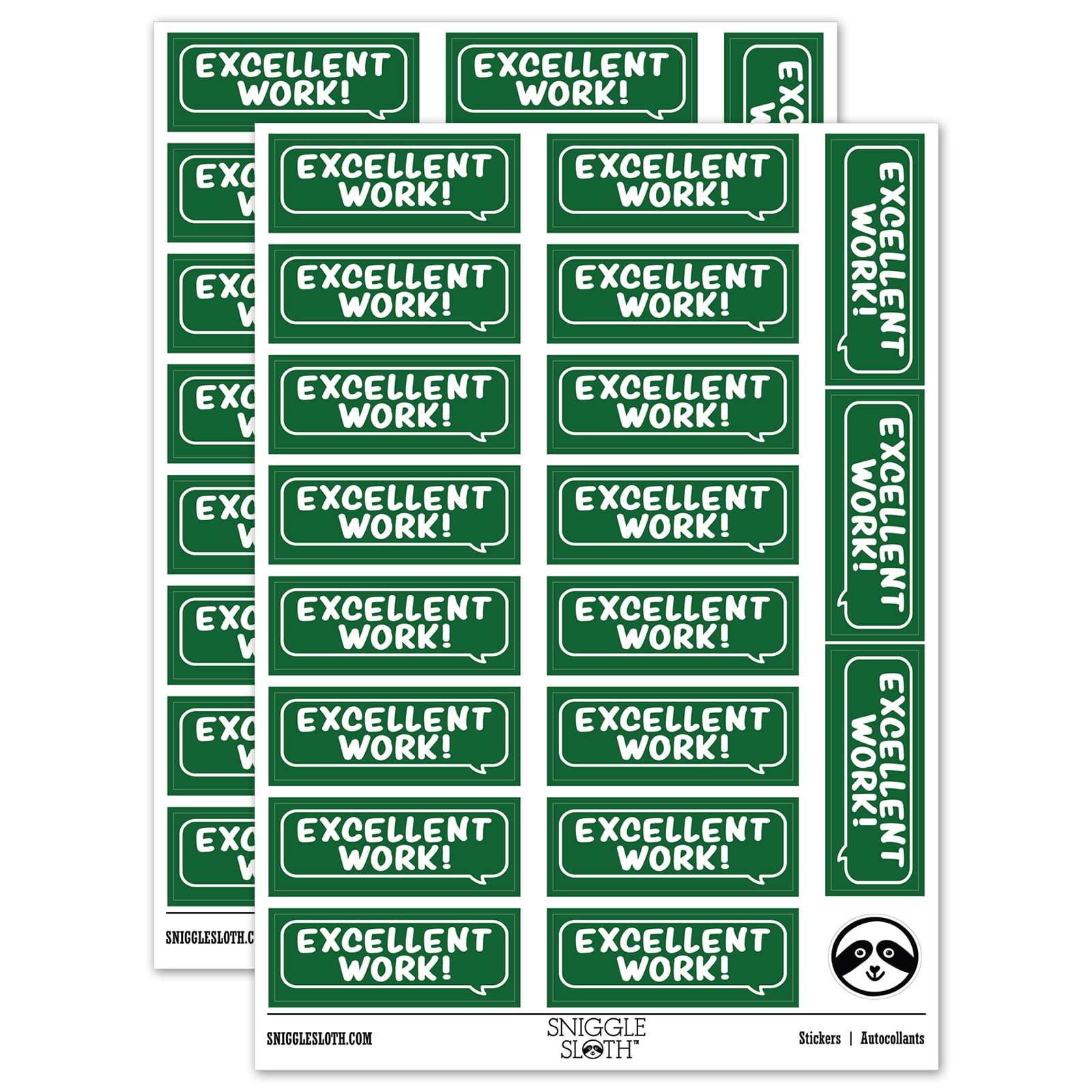 Excellent Work Speech Bubble Teacher Student School Sticker Set - Dark ...