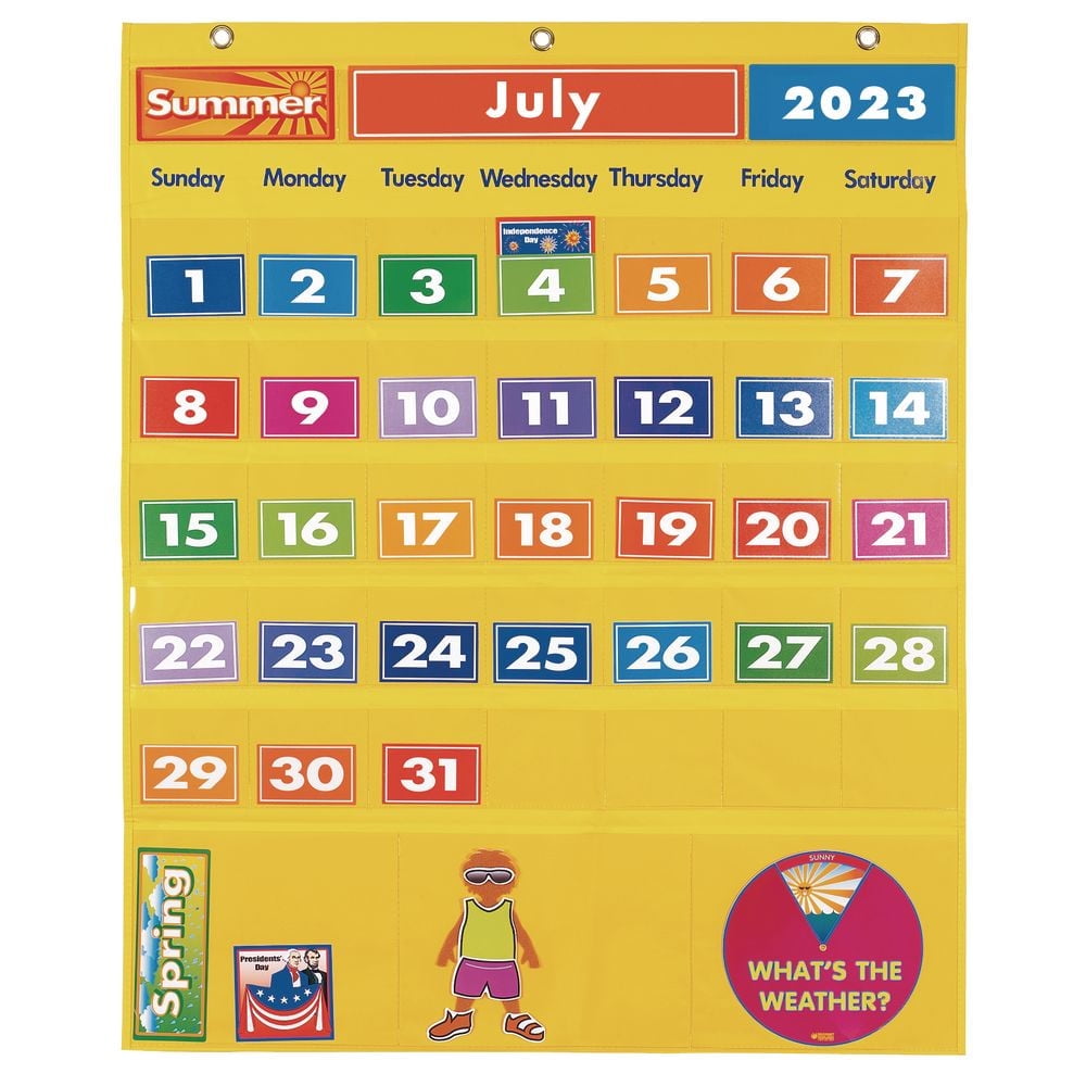 Excellerations Classroom Calendar & Weather Pocket Chart - Walmart.com