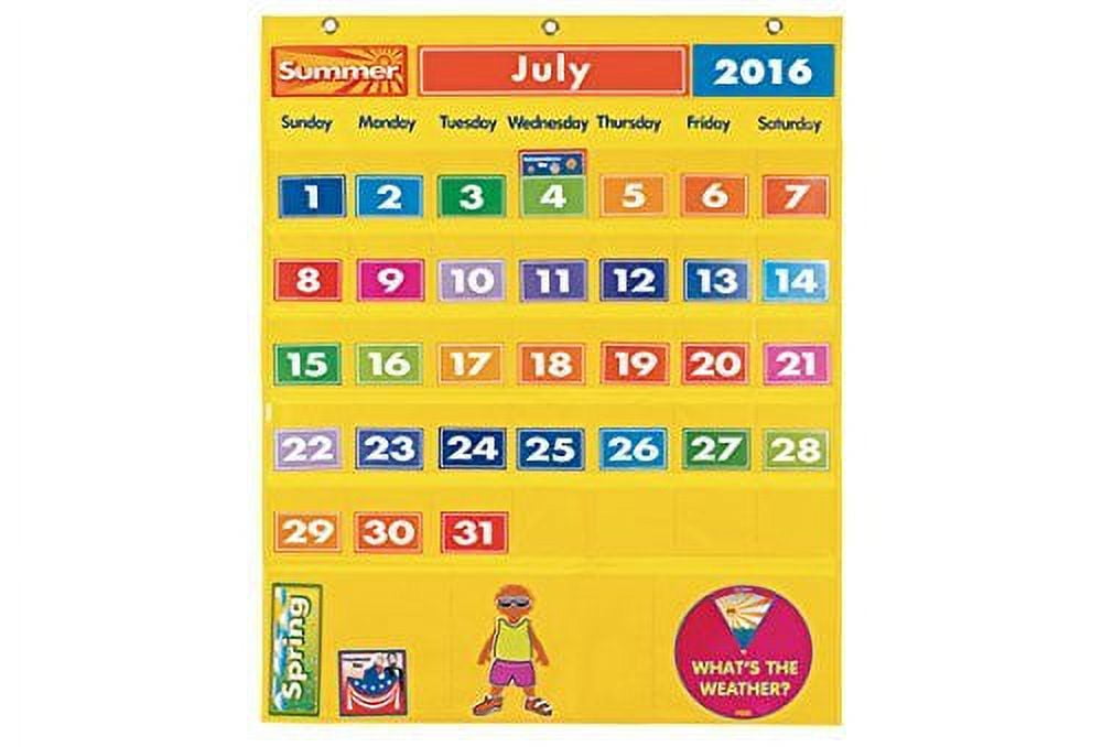 Excellerations Classroom Preschool Calendar Pocket Chart, 34 x 42.5 ...
