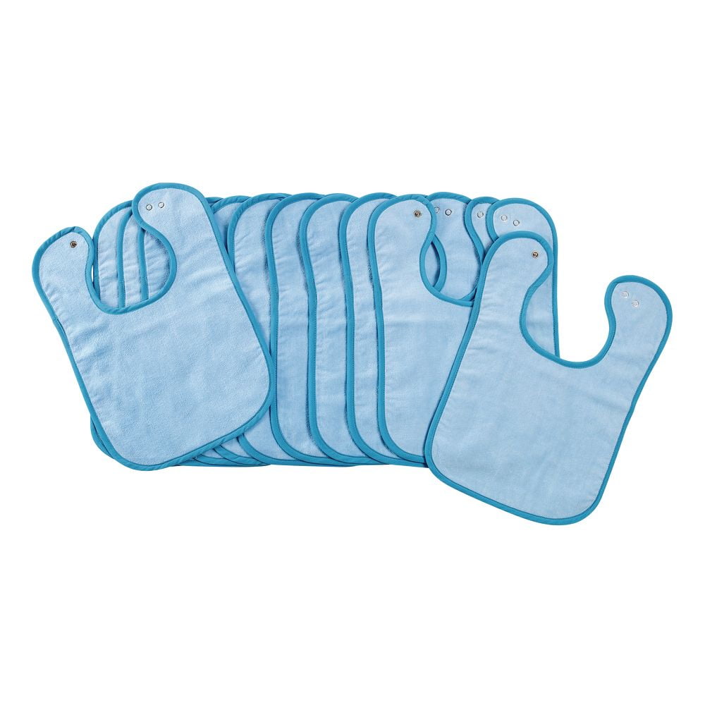 Excellerations Dozen Blue Bibs with Snaps - Walmart.com
