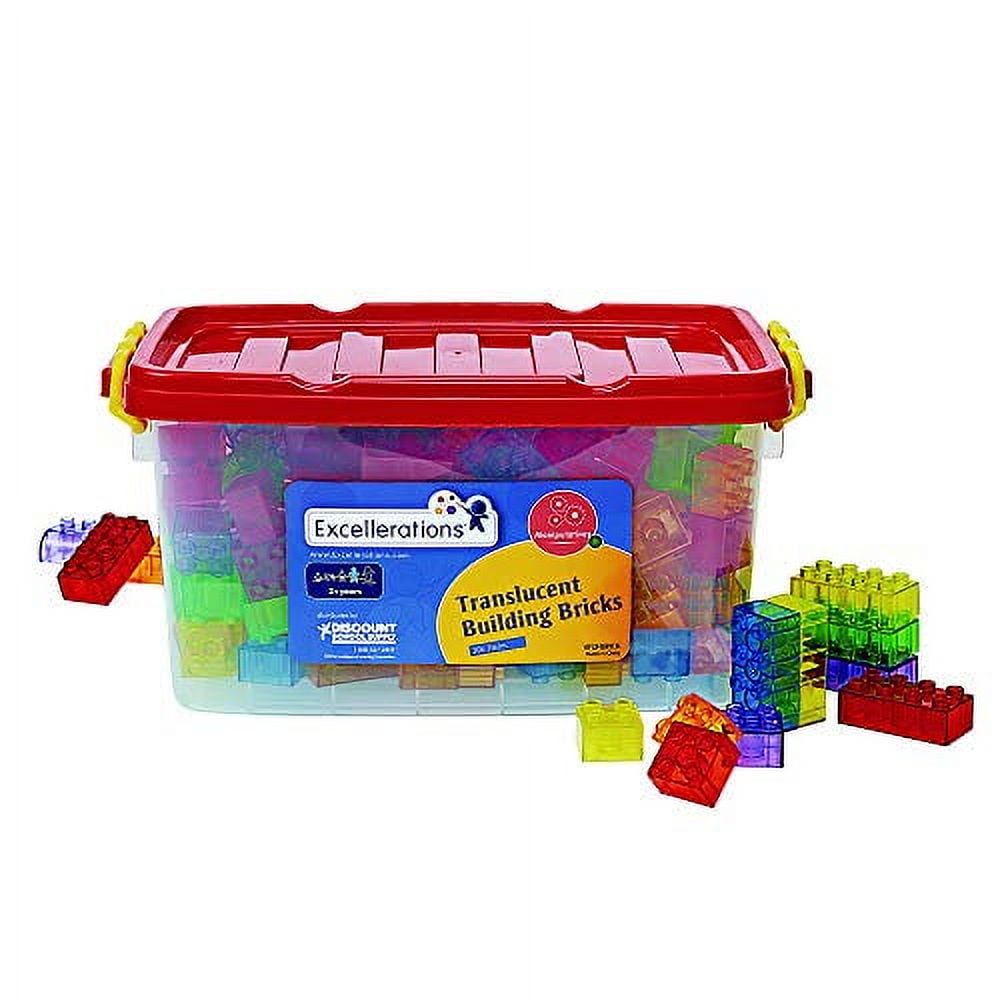 Excellerations Jumbo Translucent Building Bricks, 206 Pc Value Pack ...
