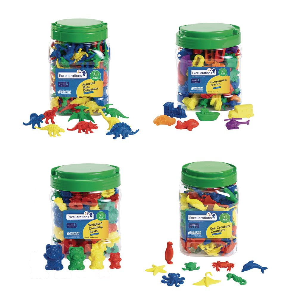 Excellerations Math Manipulatives - 4 Different Sets, 424 Pieces Total ...