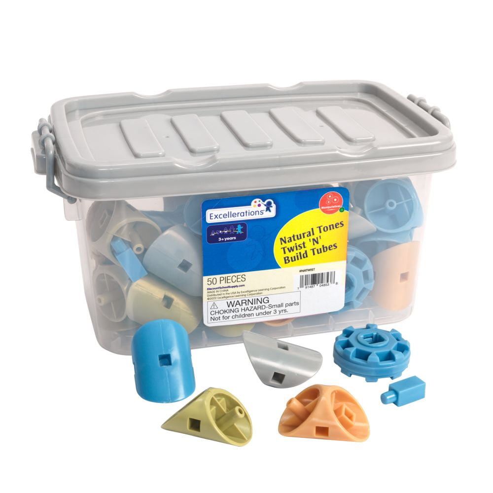 Excellerations Natural Tones Twist'N'Build Tubes - 50 Pieces - Walmart.com
