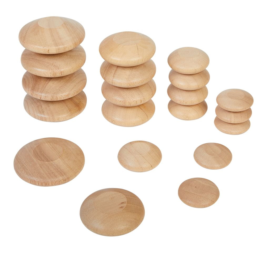 Excellerations Natural Wood Stacking Stones Set of 20 - Walmart.com