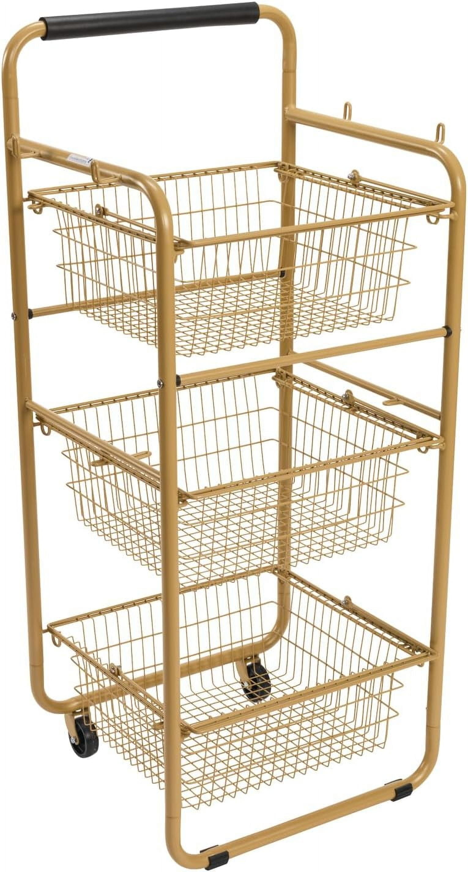 Excellerations Outdoor Storage Cart with Removable Baskets, Mobile Tip ...