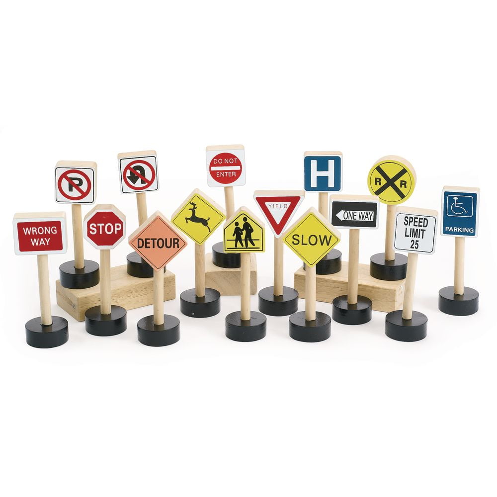 Excellerations Premium Traffic Signs for Block Play - Set of 15 ...