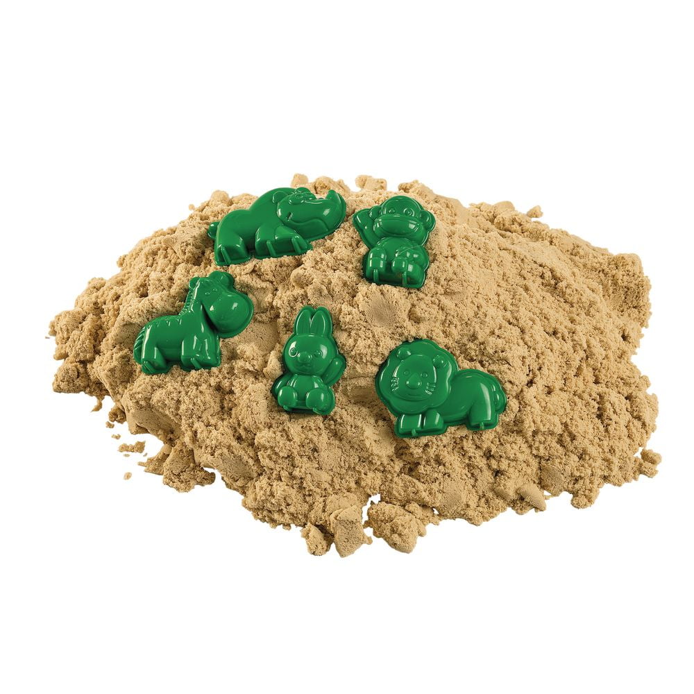 Excellerations Sensory Play Sand Set, Natural with 5 Bonus Molds, Bulk ...