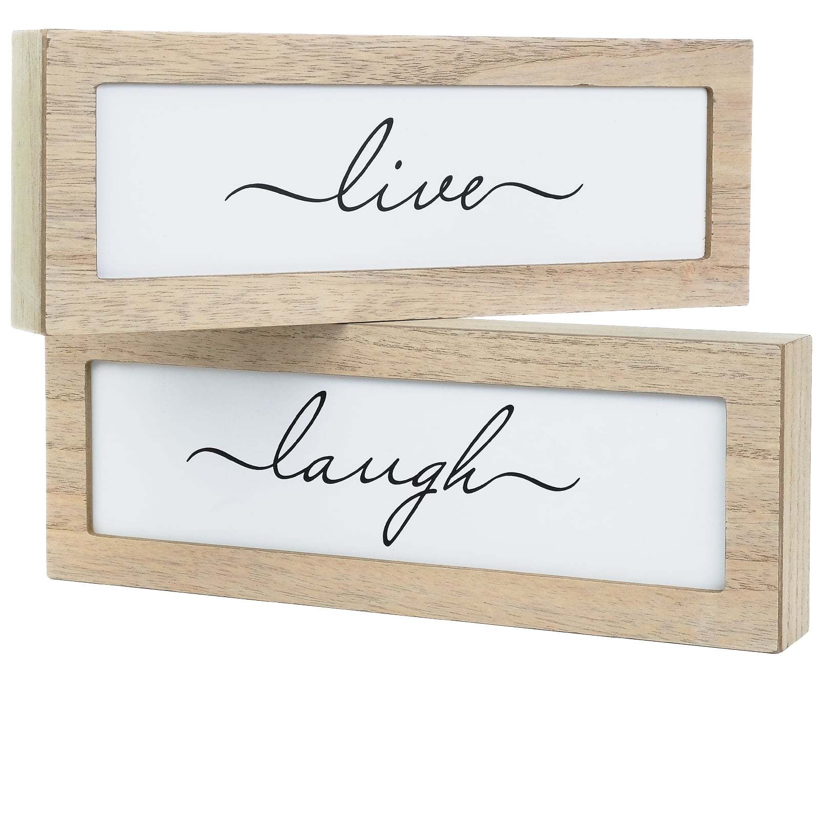 Excello Global Products Light Wood Shadow Box Signs, Elegant Home Decor ...