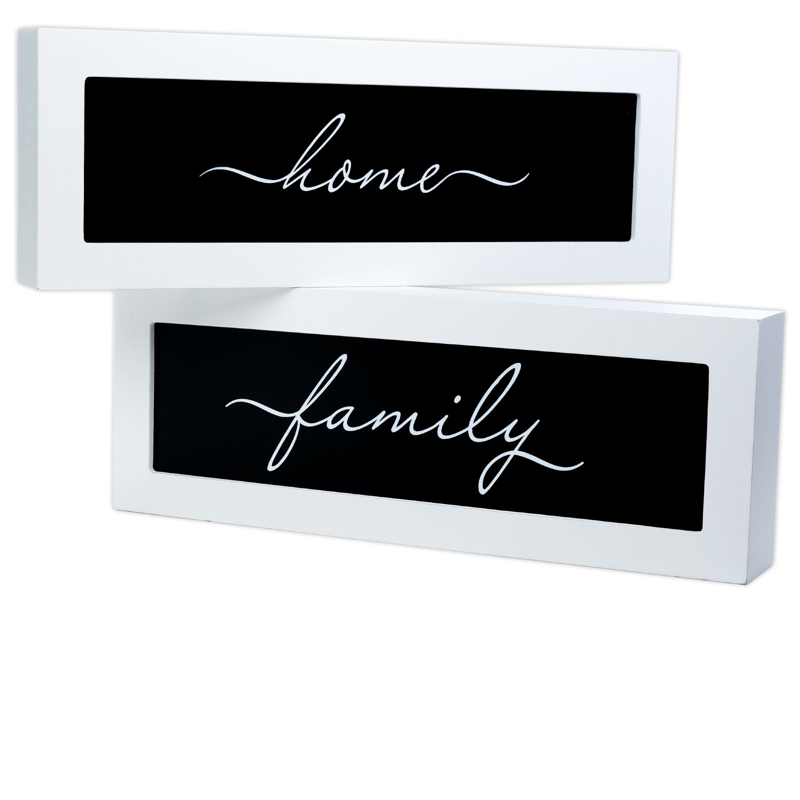 Excello Global Products 2 Pack of White Shadow Box Sign - Home & Family ...