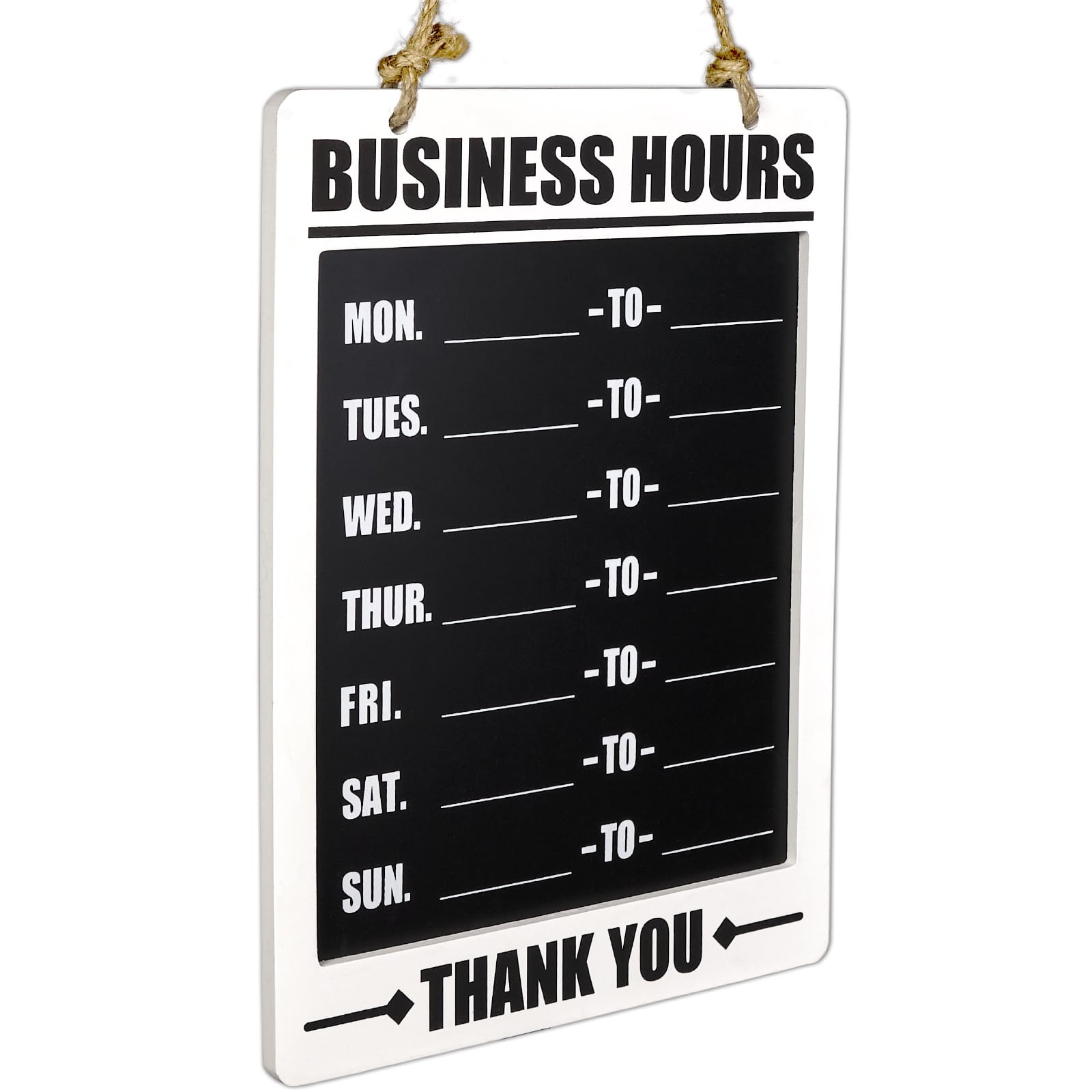 Excello Global Products Business Hours Hanging Chalkboard White ...