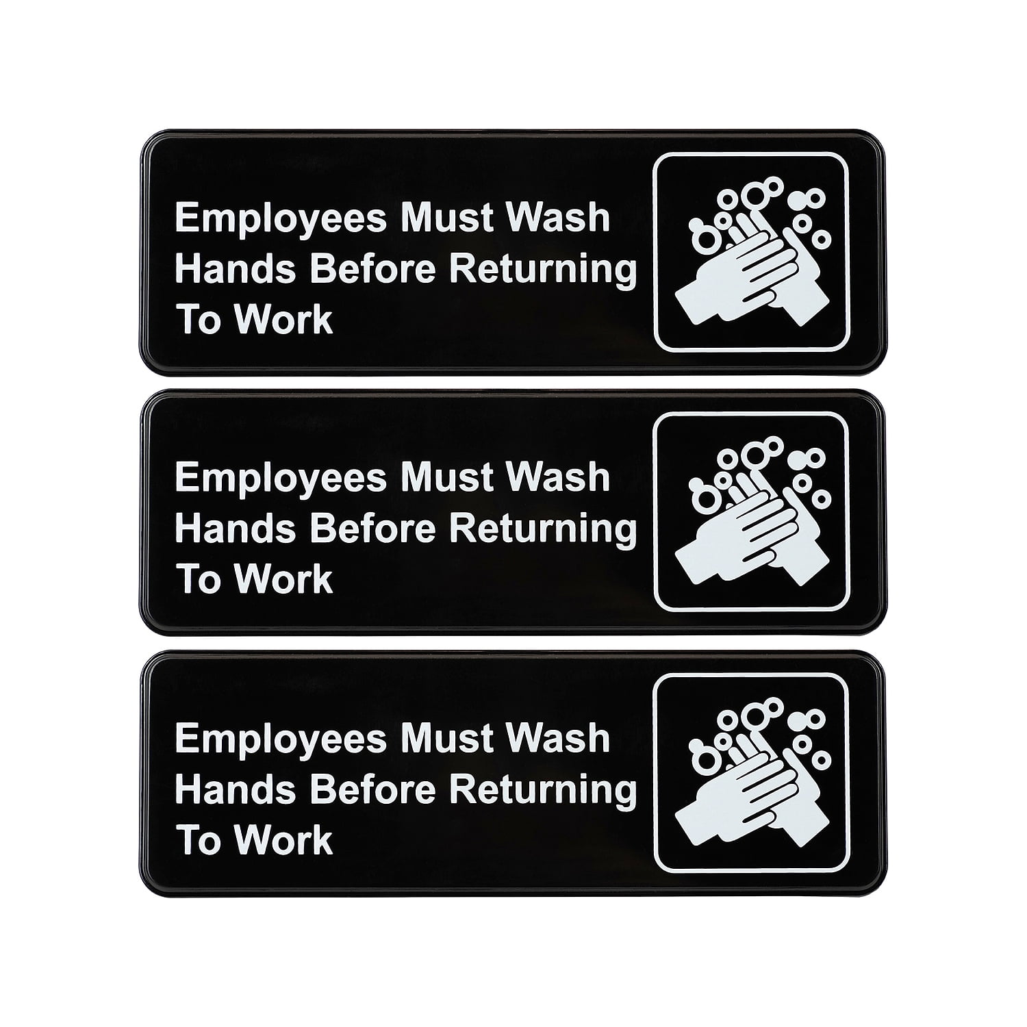 Excello Global Products Employees Must Wash Hands Indoor Wall Sign, 9 ...