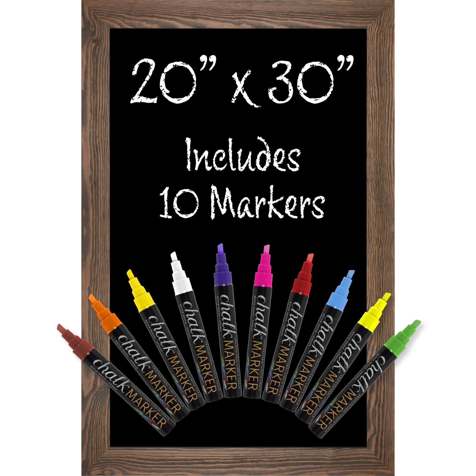 "Excello Global Products Large Outdoor Rustic Magnetic Chalkboard with ...